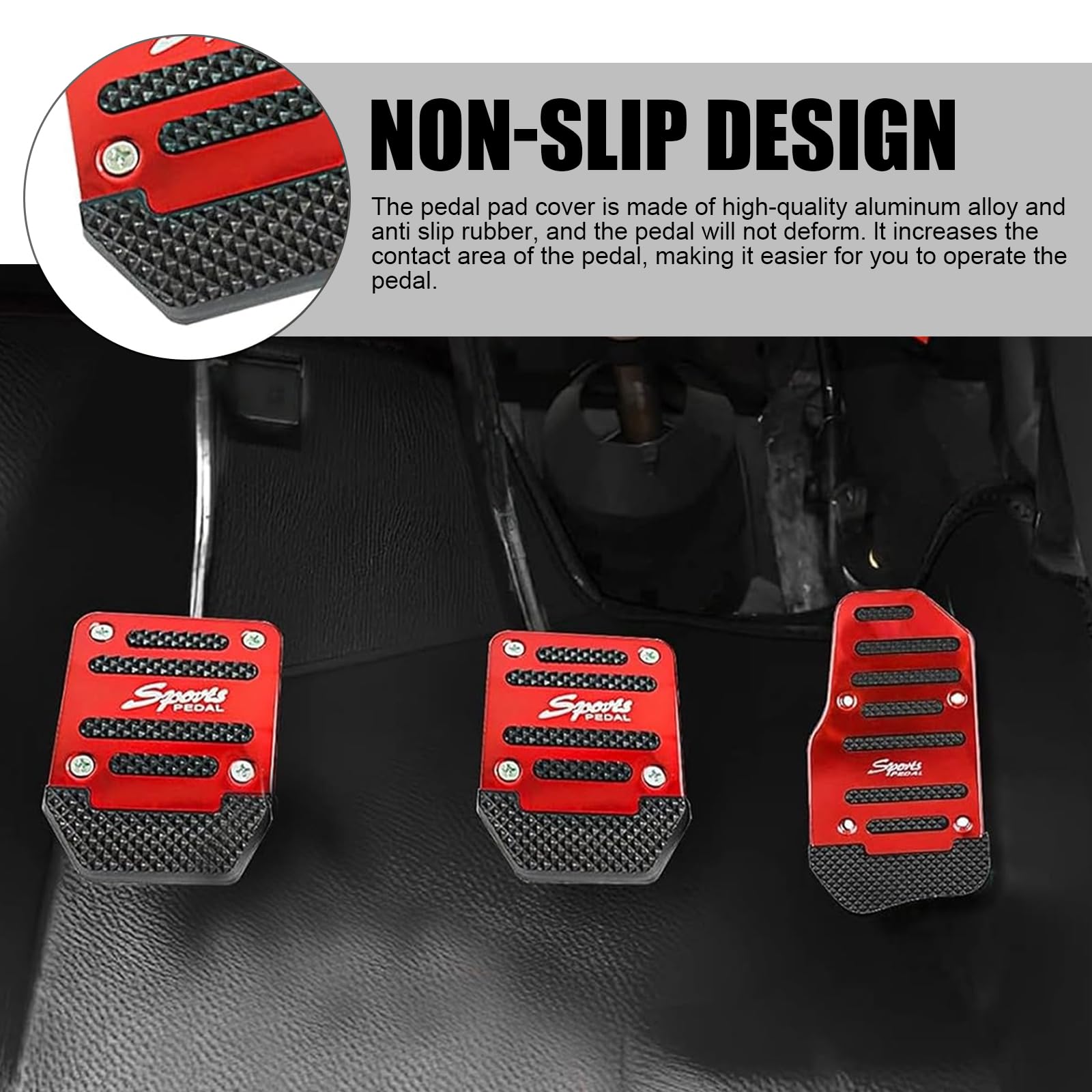 Manual Transmission Pedal Covers Fluher Pack-3 Car Pedal Set ...