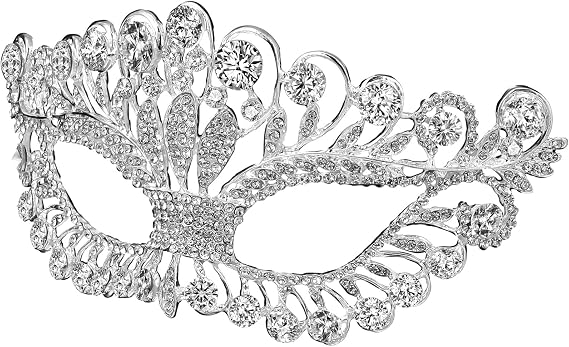 Amazon.com: Toyvian Costume Mask Shiny Rhinestones Masquerade Mask ...