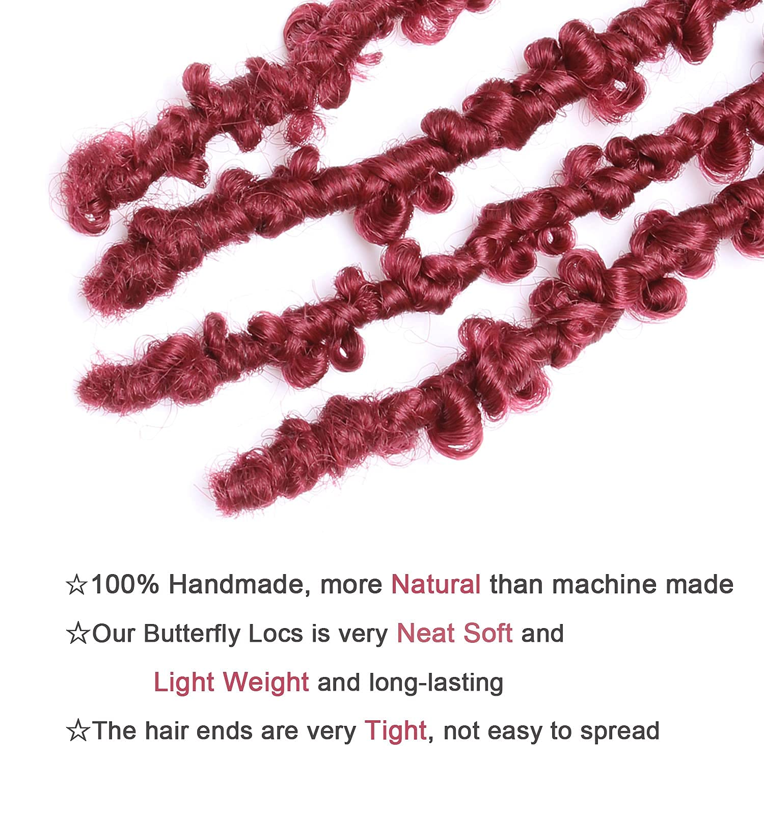 Leeven 6 Packs Copper Red Bob Distressed Butterfly Locs Crochet Hair ...