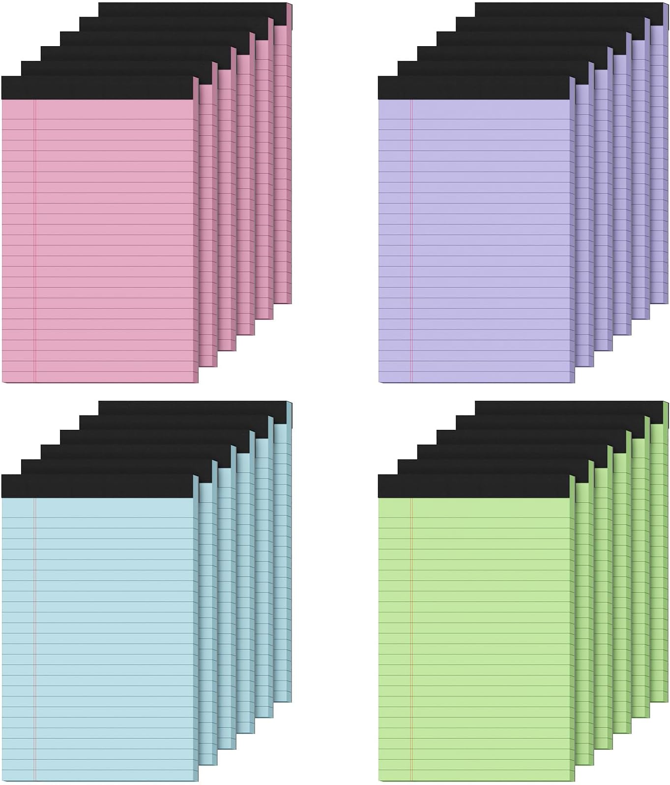 Amazon.com : 24 Pack Note Pads 5x8, Narrow Ruled Legal Pad, Multicolor ...