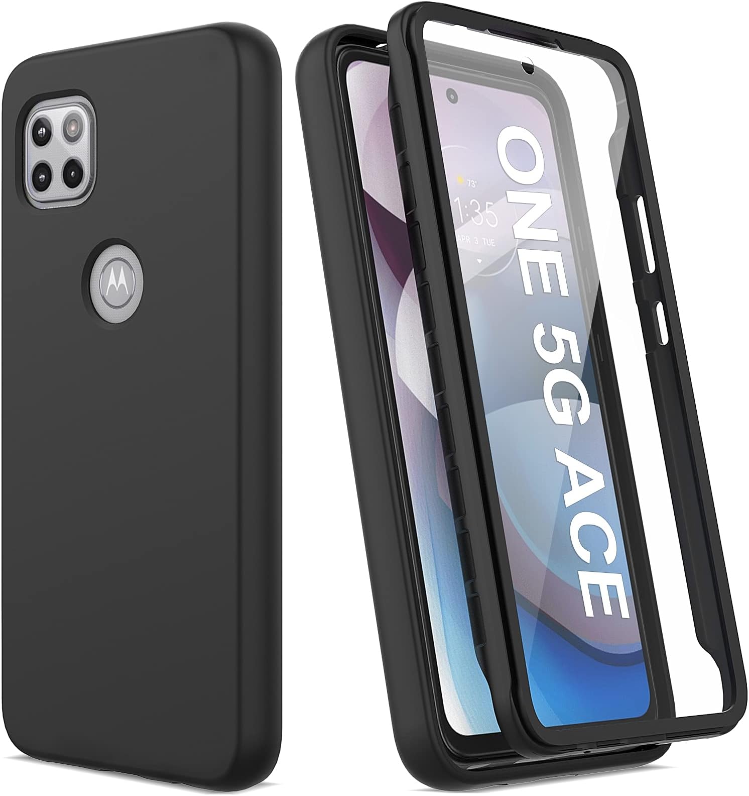 Amazon.com: V/A for Motorola One 5G Ace Case with Built-in Screen ...