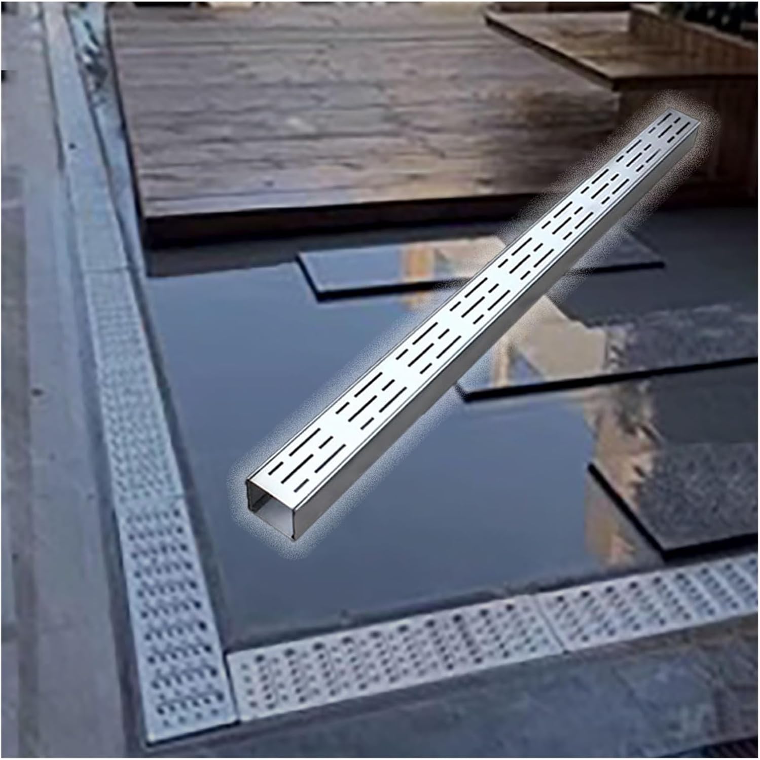 Amazon.com : Slim Channel Drain Kit Outdoor, Stainless Steel Trench ...