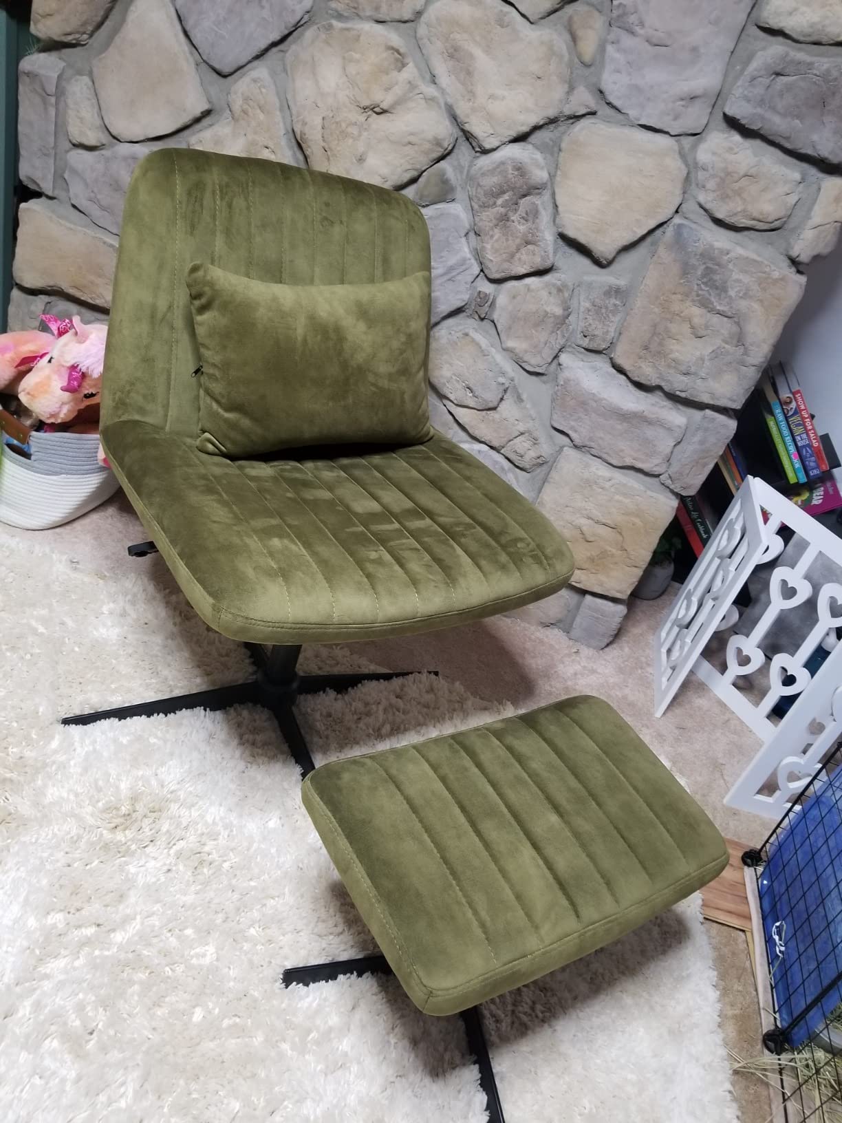 $37/mo - Finance Art Leon Desk Chair No Wheels with Ottoman, Mid ...