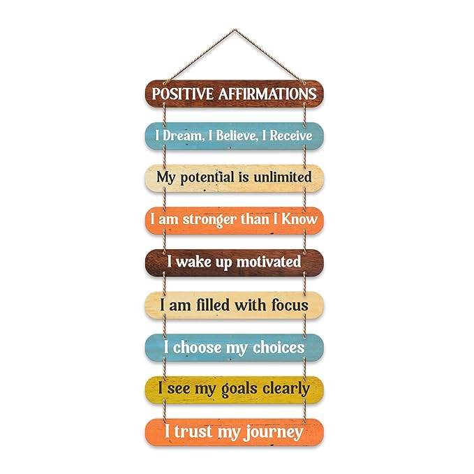 Artvibes Positive Affirmations Printed Wooden Wall Hanging for Home ...