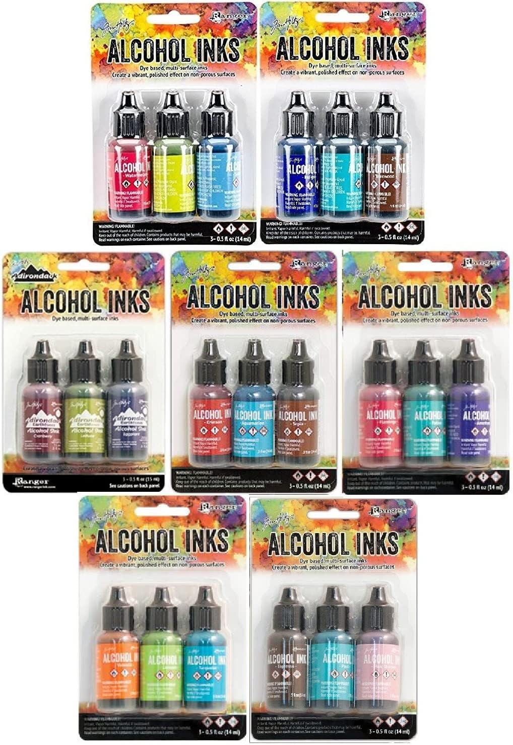 Amazon.com : Tim Holtz Adirondack Alcohol Inks - 7 Packages - 21 Ink ...