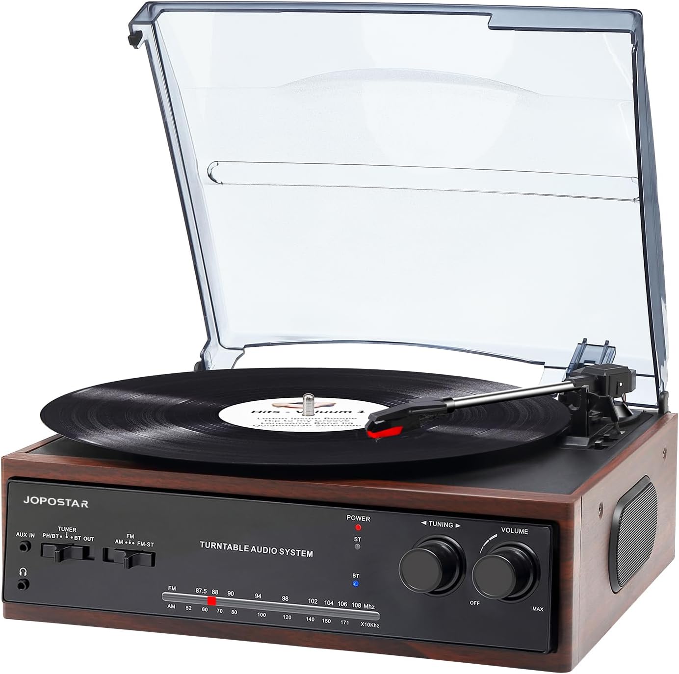 Amazon.com: JORLAI Vinyl Record Player, Dual Bluetooth Turntable for ...
