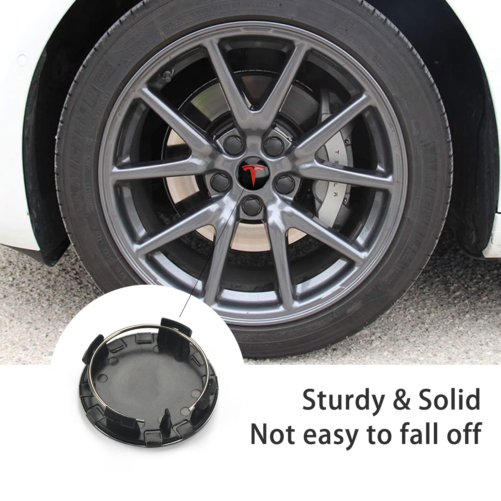 Snapklik.com : Powlamks Wheel Center Hub Cap Kit For Tesla Model 3 18 ...