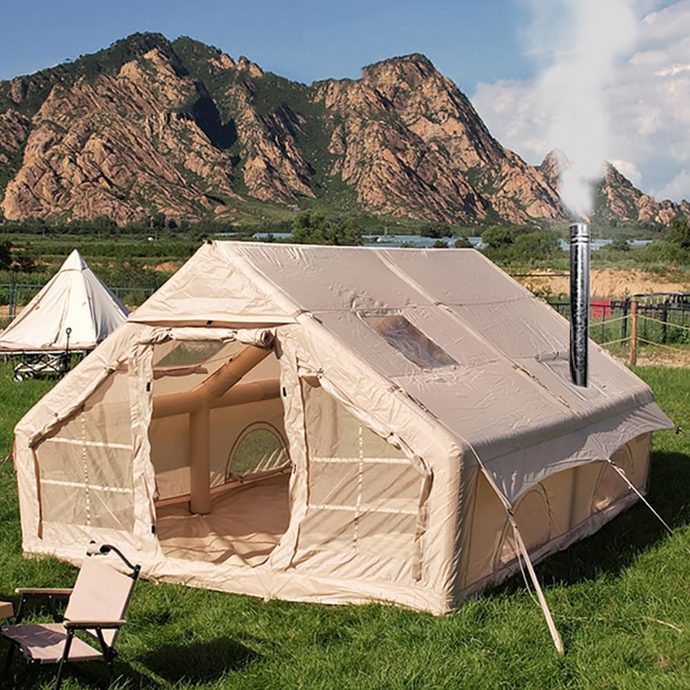 Camping Tent,Inflatable Camping Tent with Pump, Large Outdoor Yurt ...