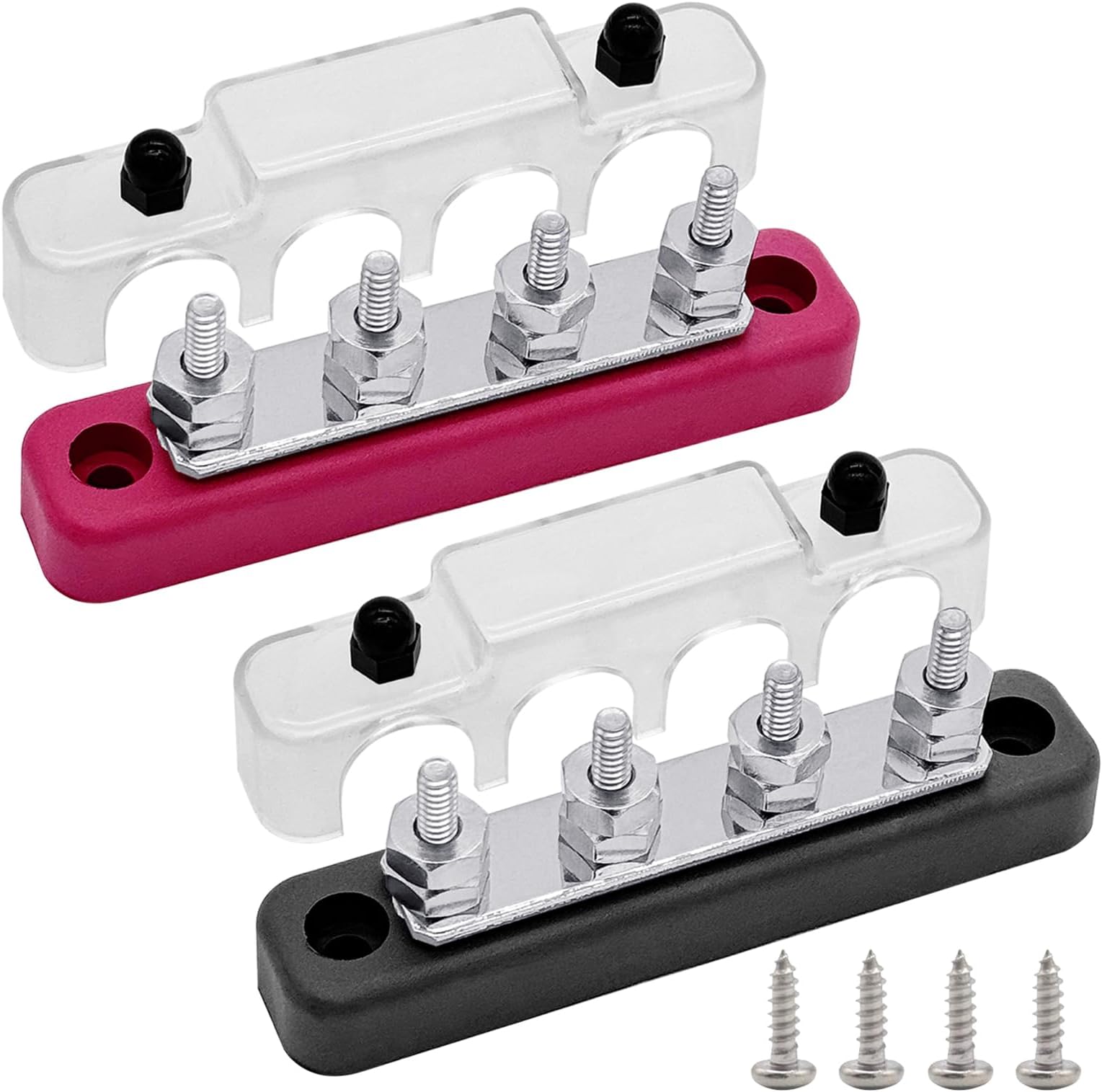 4 x #10 (M5) Studs Bus Bar, Ampper 4.2" Power/Ground Distribution Block ...