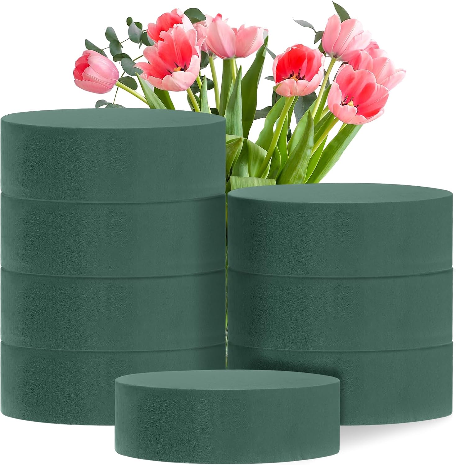 Amazon.com: 8Pcs Round Floral Foam, 4.7in Green Flower Foam Dry/Wet for ...