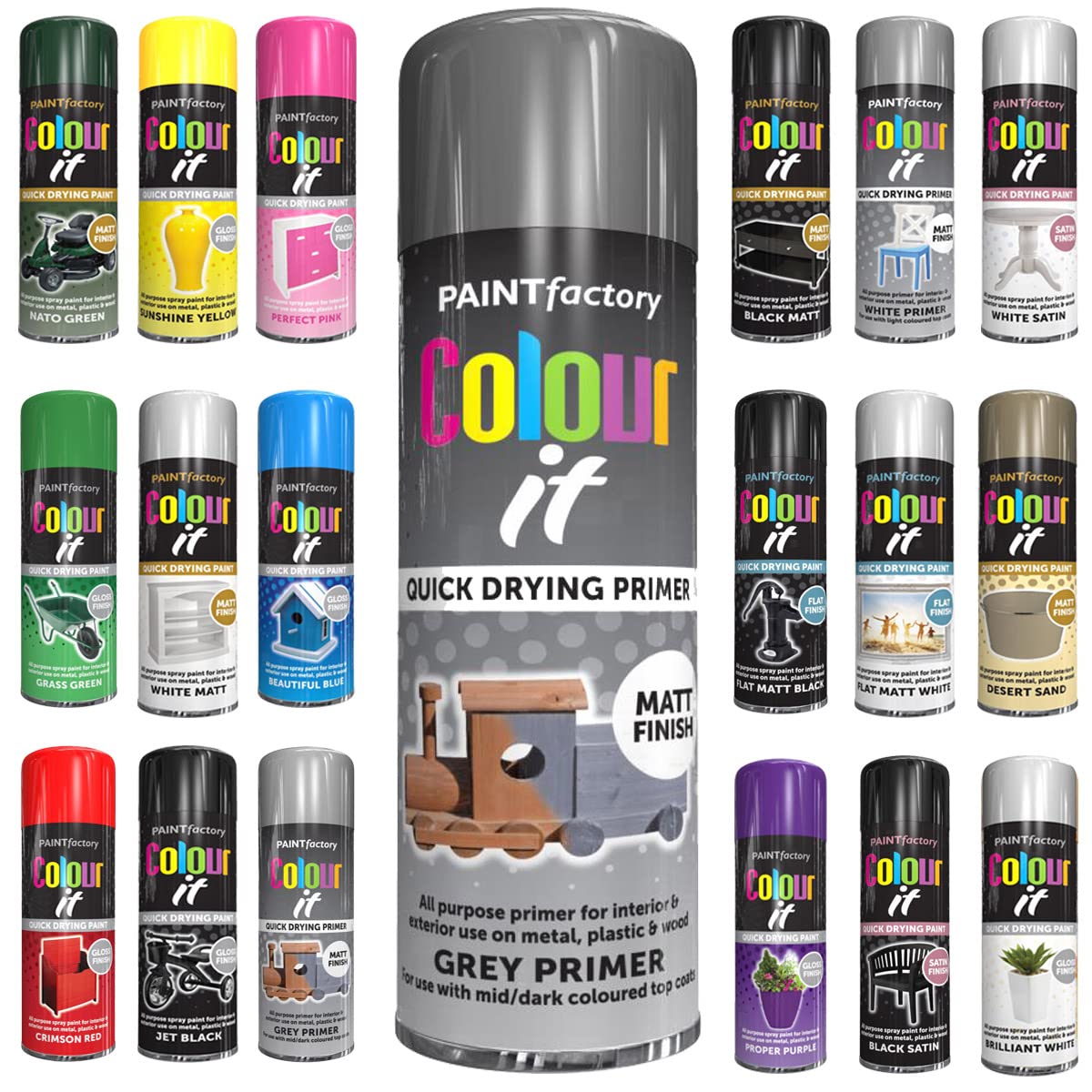 Classic Signature - 1 x All Purpose Grey Primer Aerosol Spray Paint ...