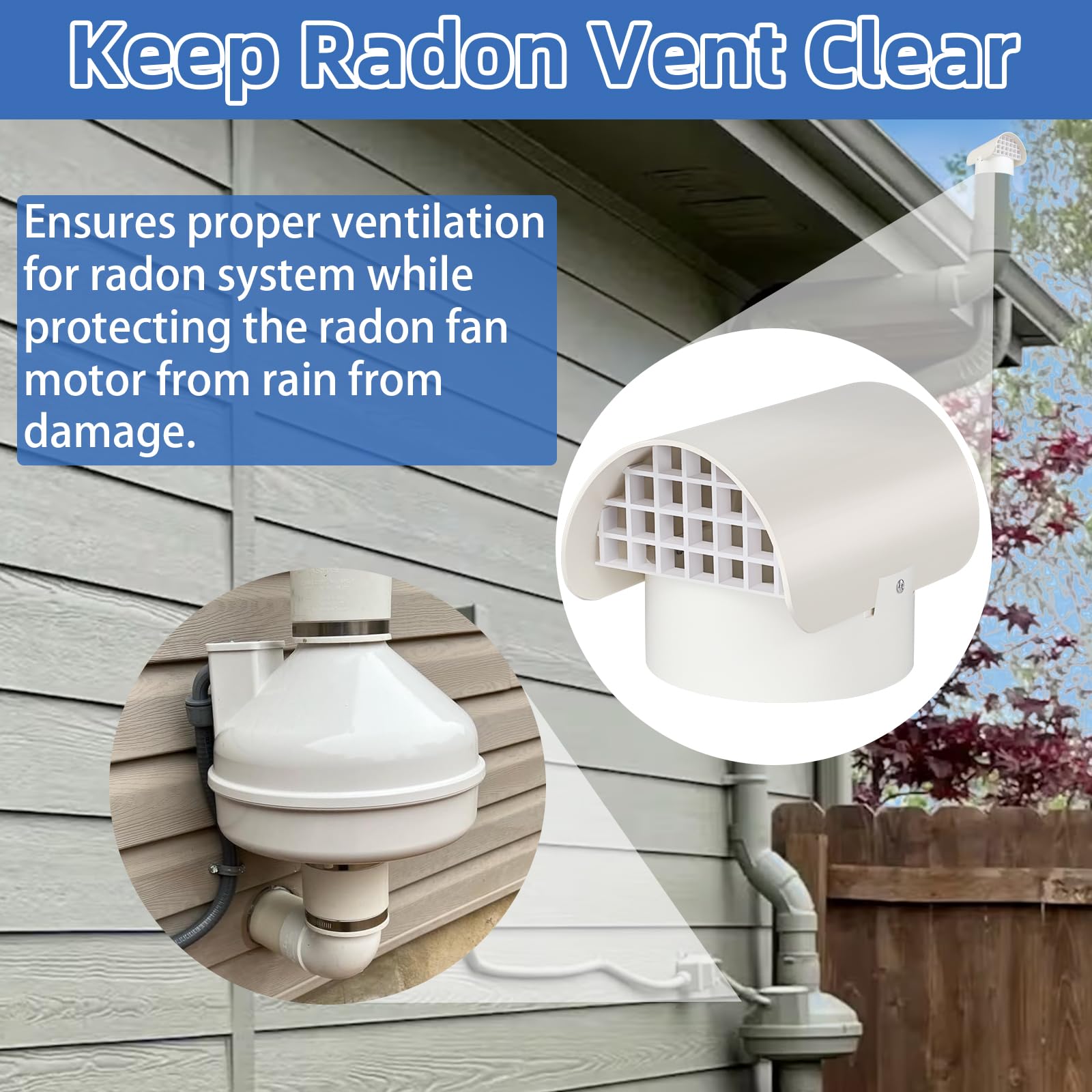 Snapklik.com : PVC Vent Cap Radon Vent Cap For 4" Schedule 40, 4 Inch ...