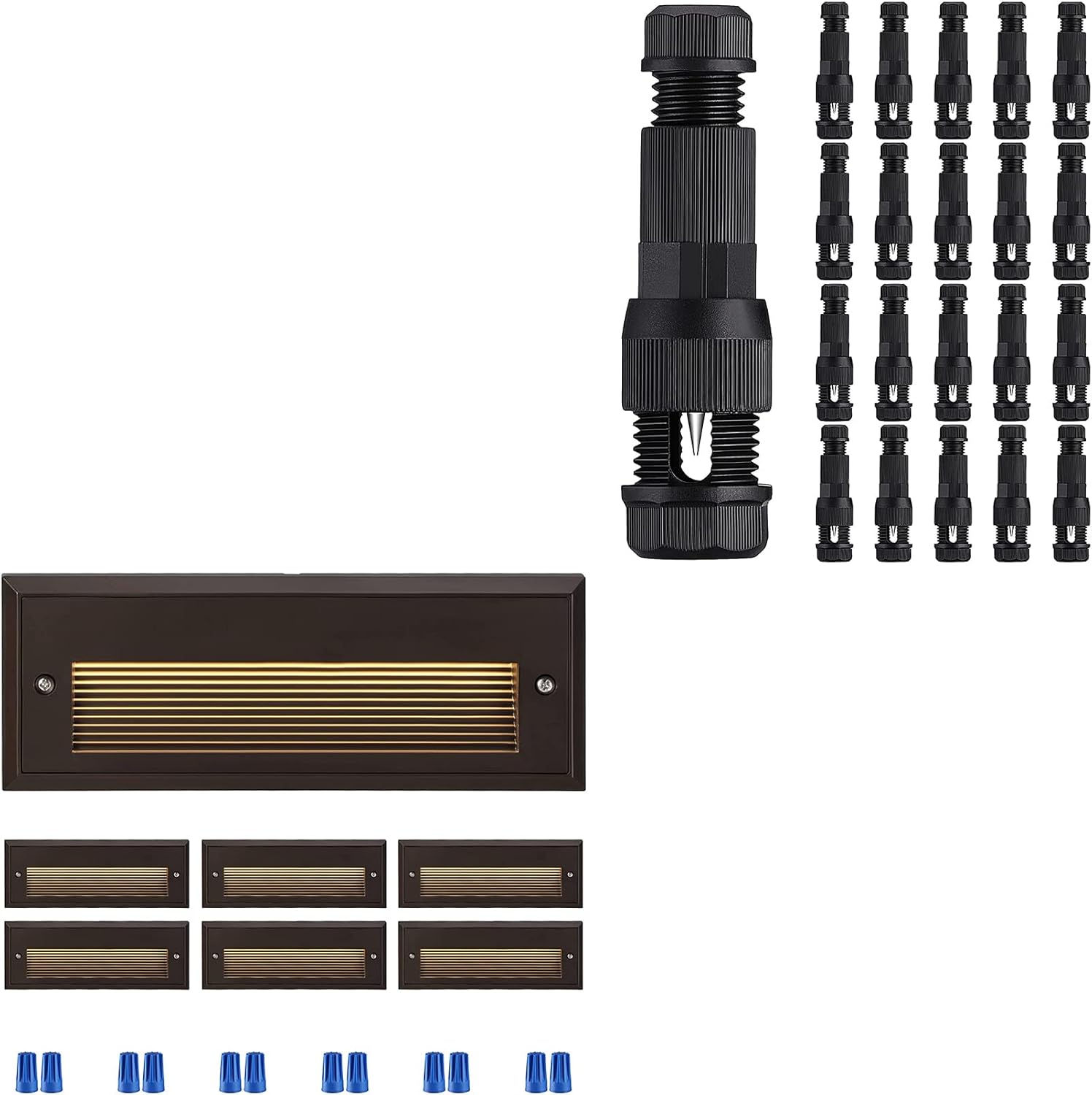 LEONLITE Low Voltage LED Step Lights Outdoor Bundle Low Voltage Wire ...