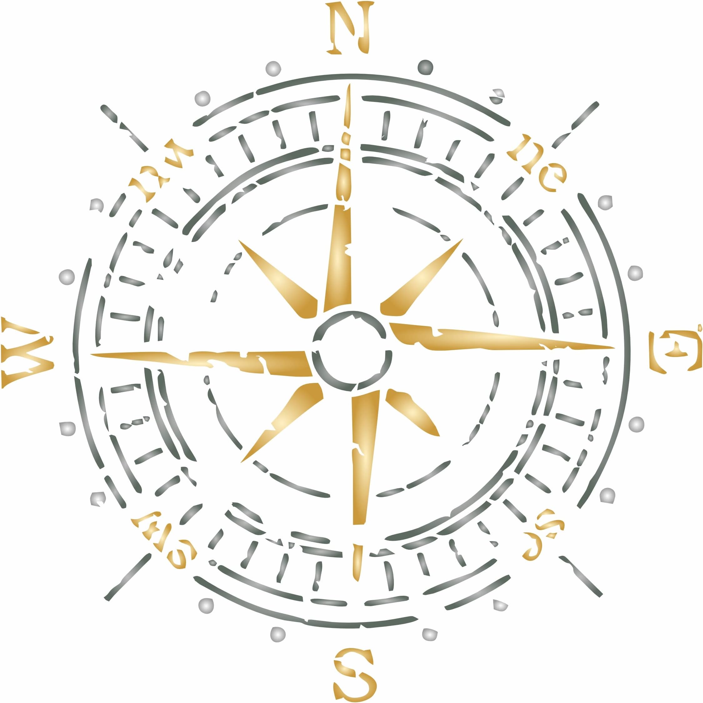 Amazon.com : Antique Compass Stencil, 10 x 10 inch (M) - Vintage Ocean ...