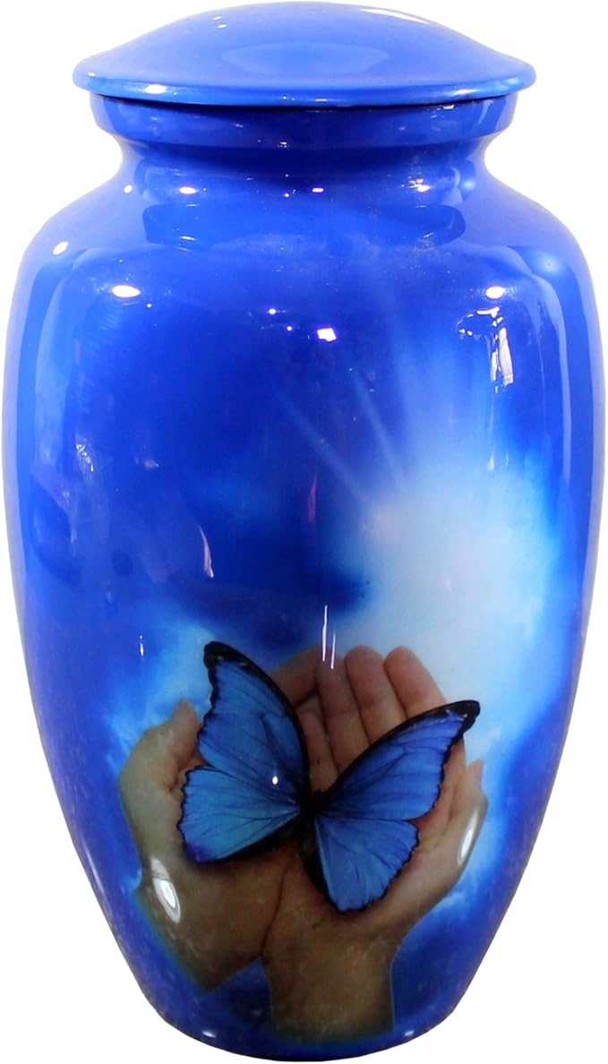 Amazon.com: eSplanade Metal Cremation Urn Memorial Jar Pot Container ...