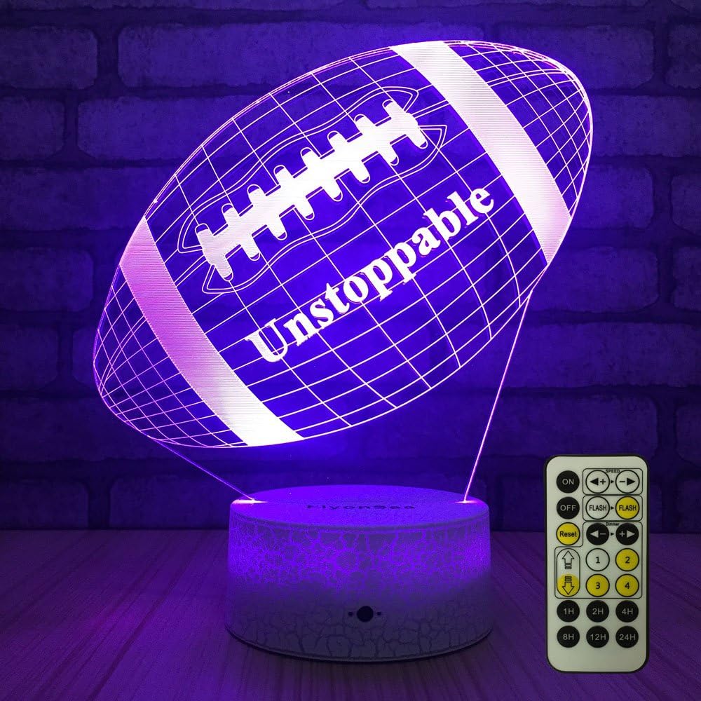 Amazon.com: FlyonSea Football lamp, Rugby Ball Bedside Lamp 7 Colors ...