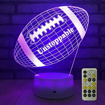 FlyonSea Football lamp, Rugby Ball Bedside Lamp 7 Colors Change ...