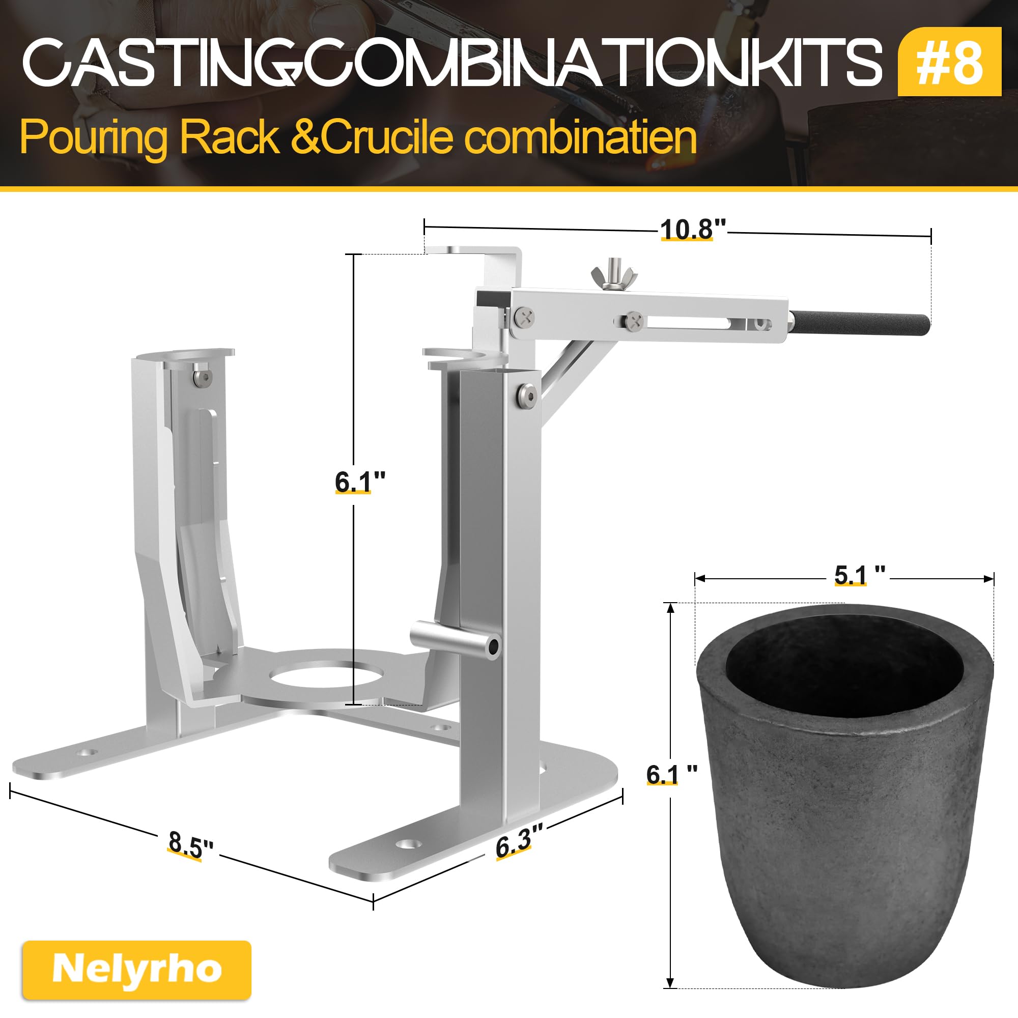 Snapklik.com : Nelyrho Hand-held Crucible Pouring Tongs/Rack