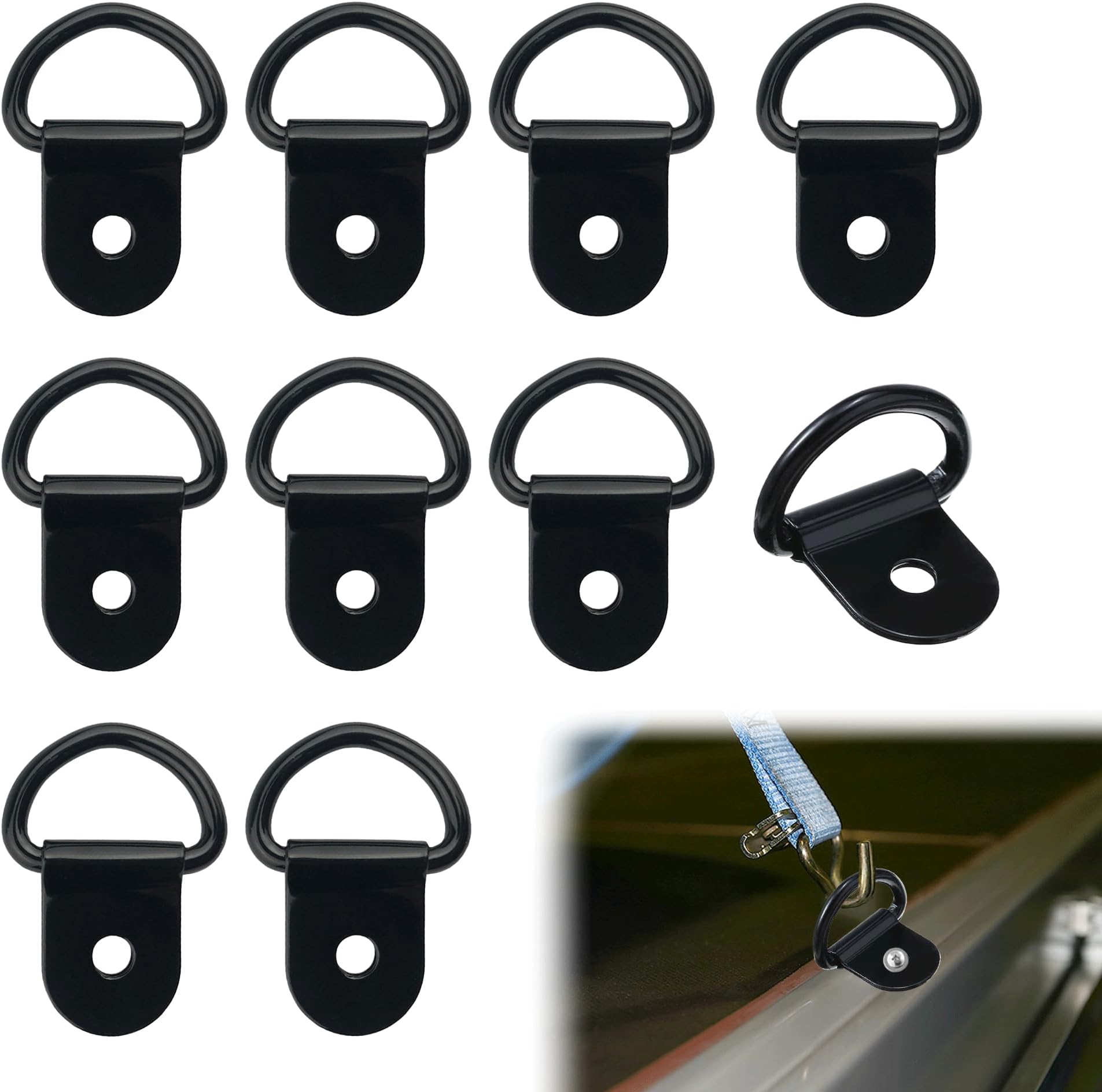 QWORK® 30 Pack D-Ring Tie Down Ring, 20mm ID, Lashing Ring with ...