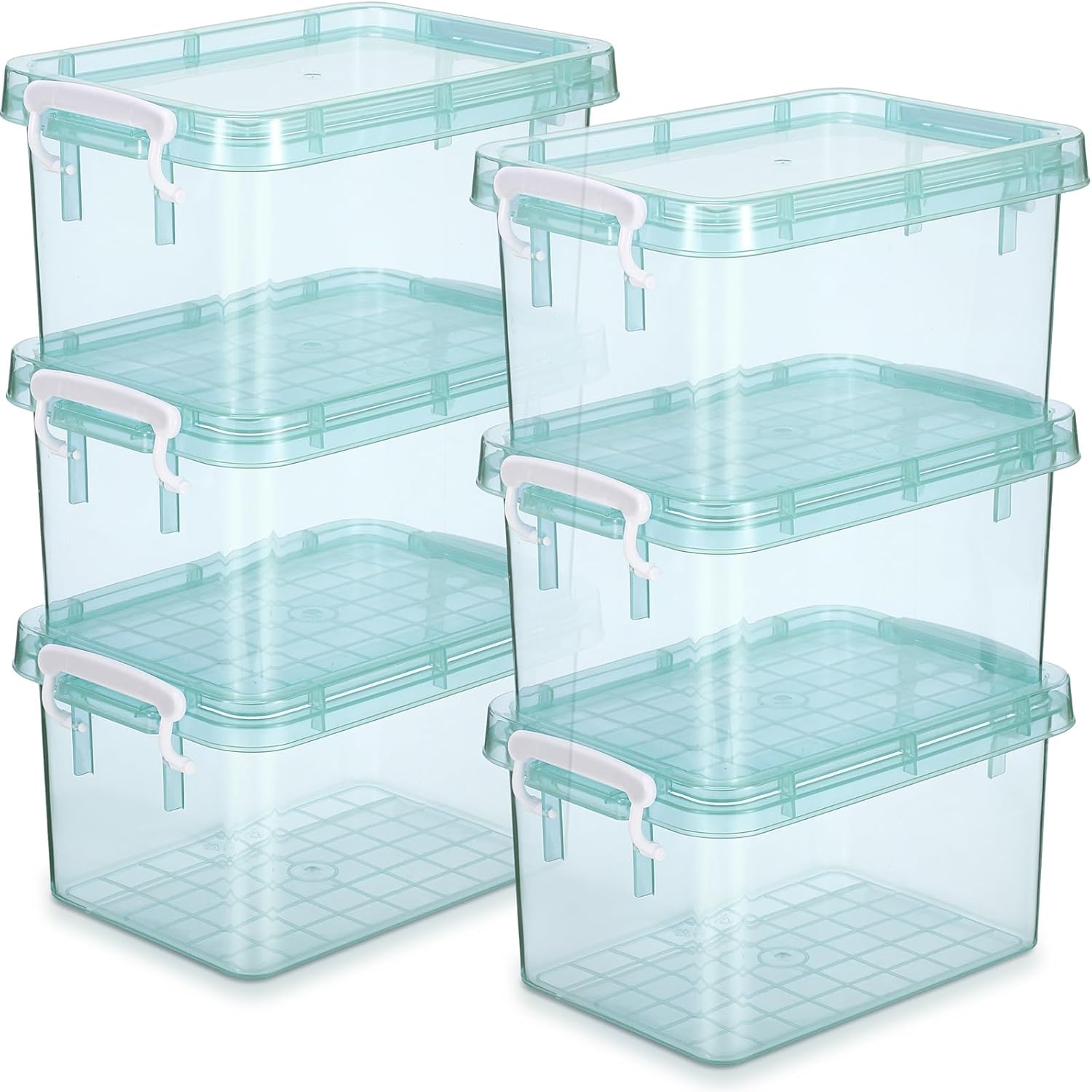 Amazon.com - Wenqik 6 Pack Colorful Plastic Storage Bins with Lids 4 ...