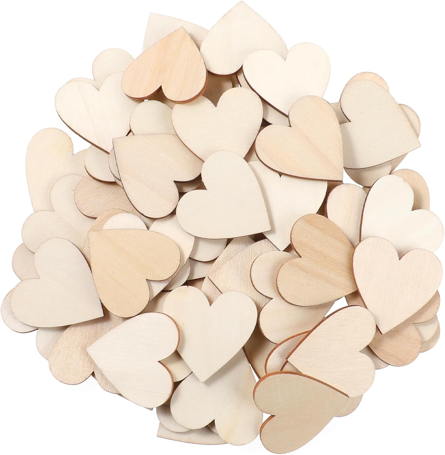Amazon.com: 100 Pieces Small Wooden Heart 1.5 Inch Wooden Hearts for ...