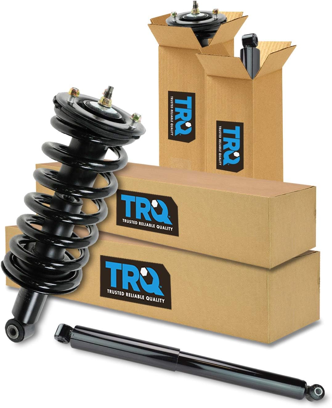 Amazon.com: Struts w/Coil Spring Assembly & Shocks Front Rear Left ...