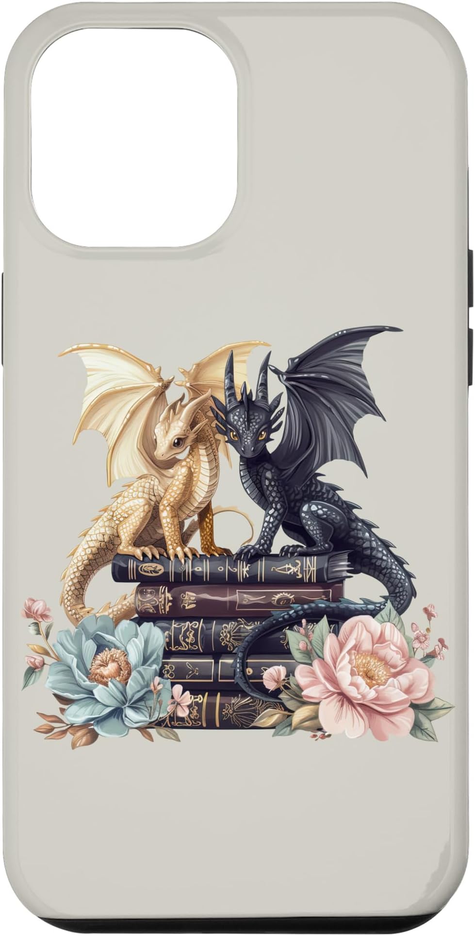 Amazon.com: iPhone 15 Plus Cute Flower Book Dragons Romantasy Reader ...