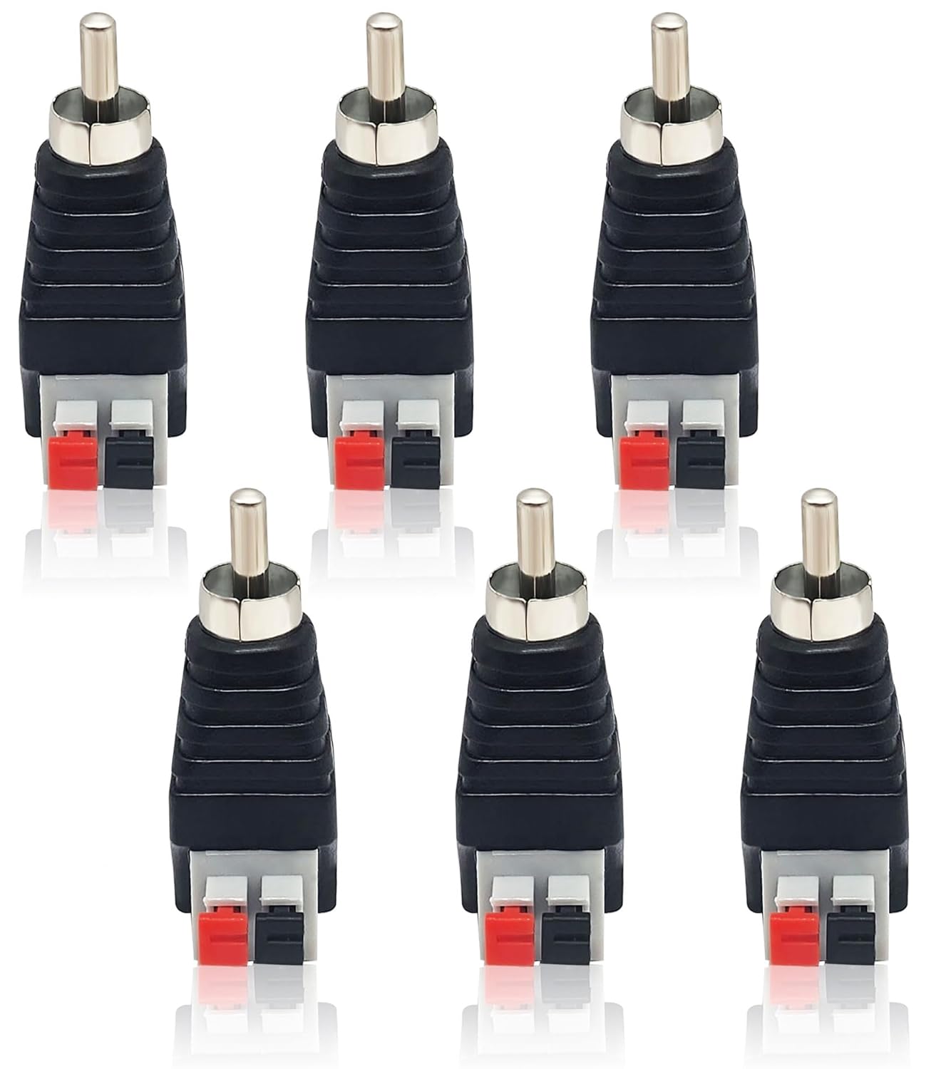 RCA to Speaker Wires AV Screw Terminal Adapter, 6pcs RCA Male Spring ...
