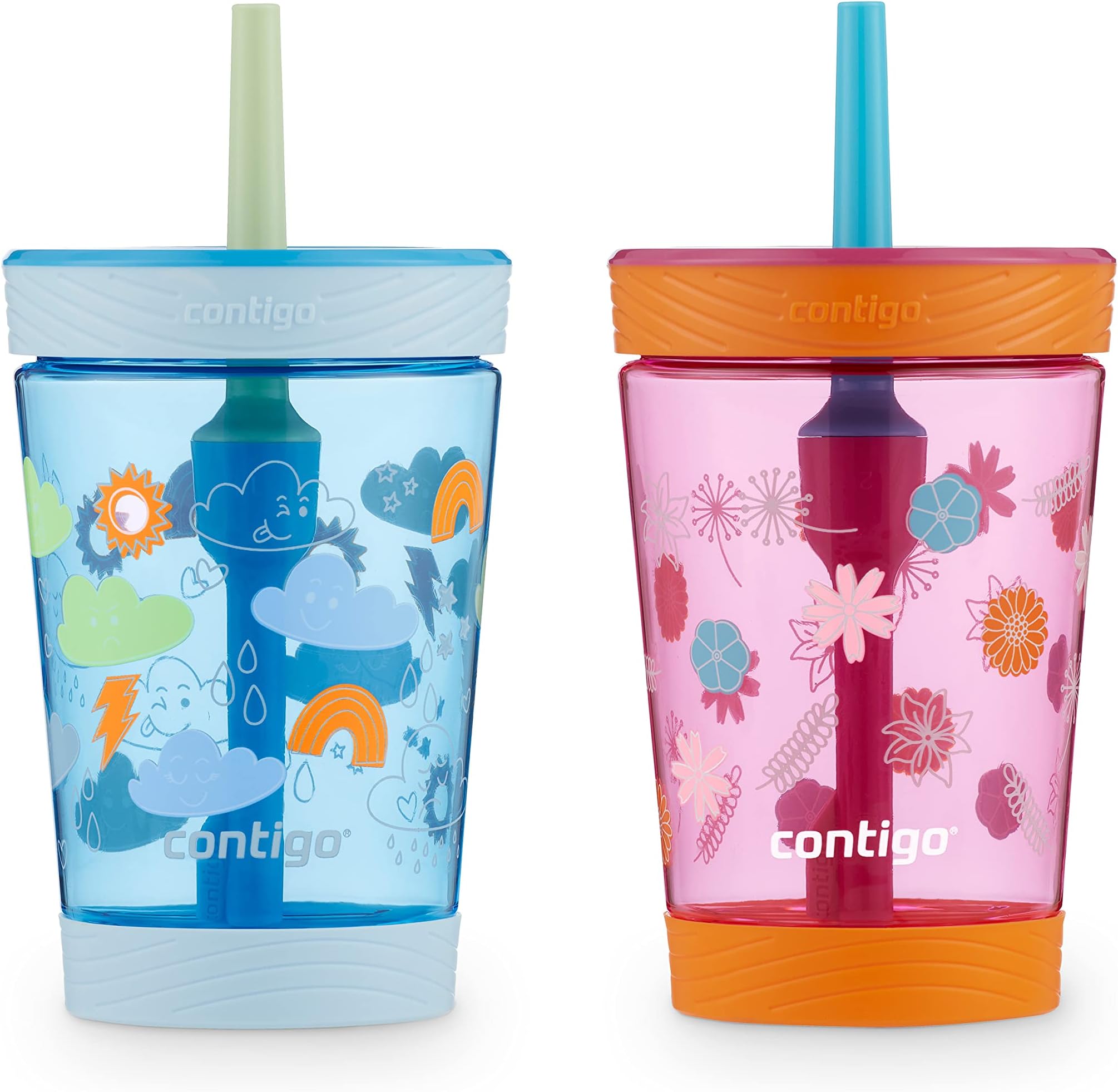 Amazon.com: Contigo Kids Spill Proof Tumbler w/Straw & Soft Grip Bottom ...