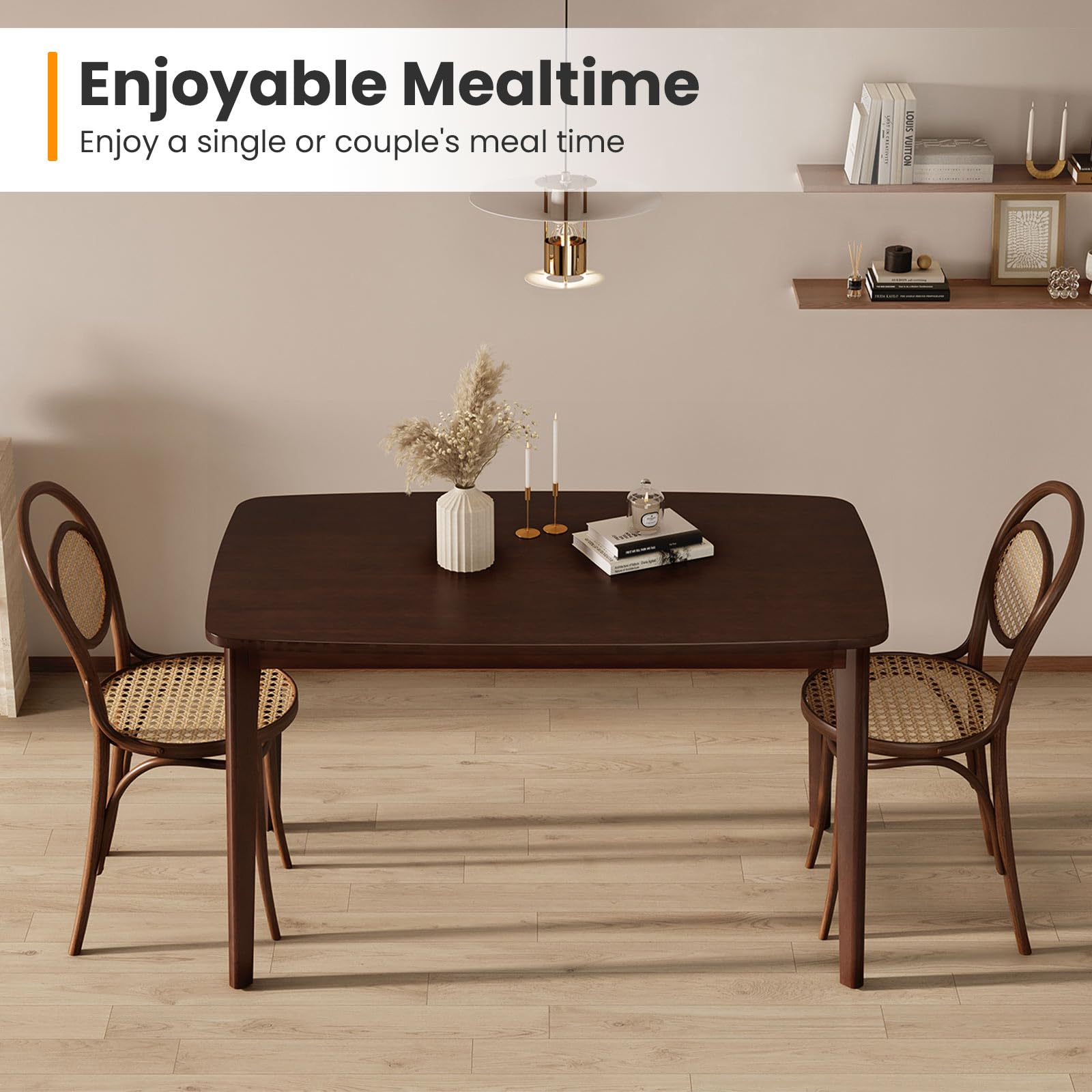 KKL Dining Table, 47" Kitchen Table for 2, Mid Century Modern Wood ...