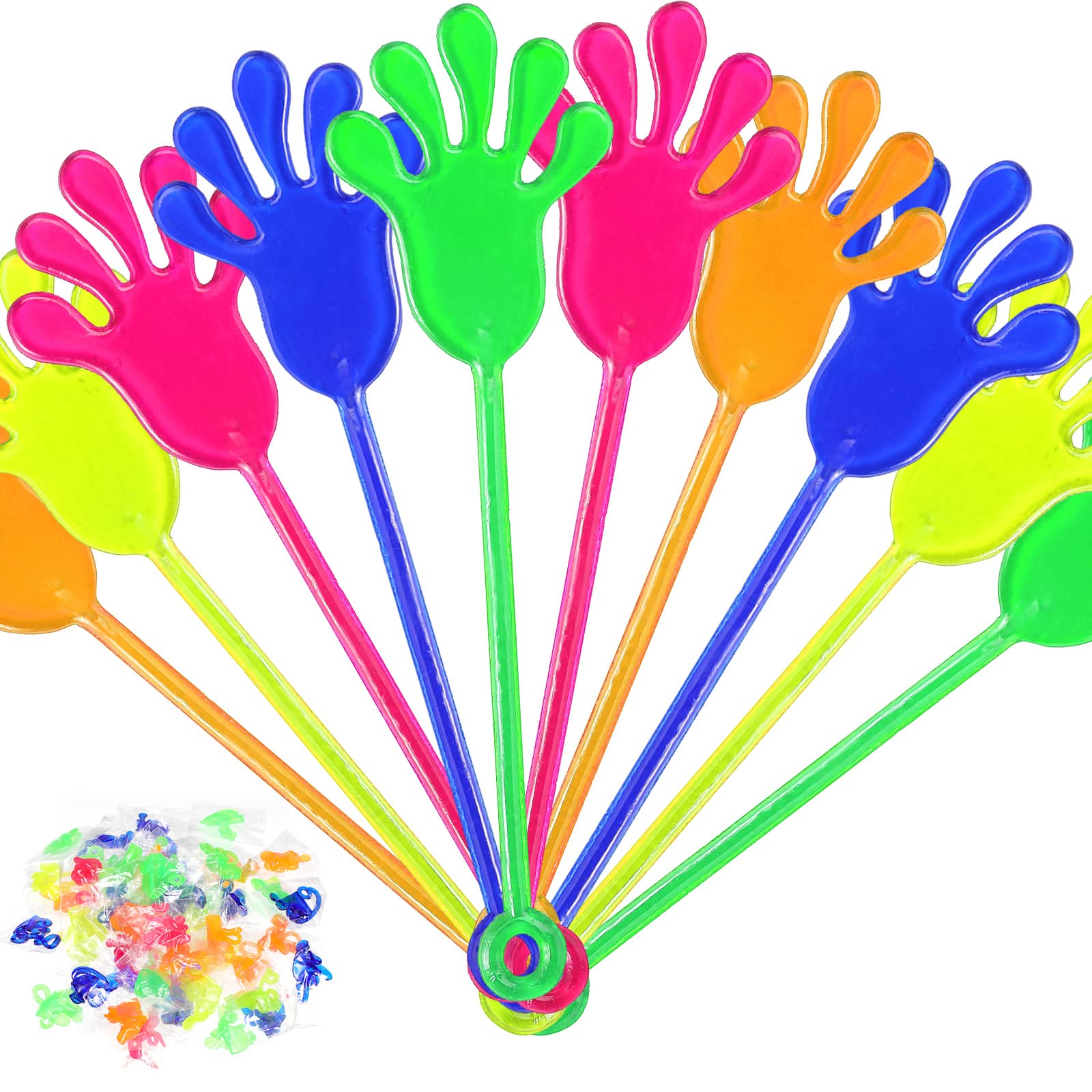 Buy bulk sticky hands Deals Mini Glitter Sticky Hands Bulk Pack of 72 ...