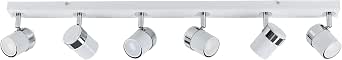 Modern 6 Way Straight Bar Ceiling Spotlight Fitting in a Gloss White ...