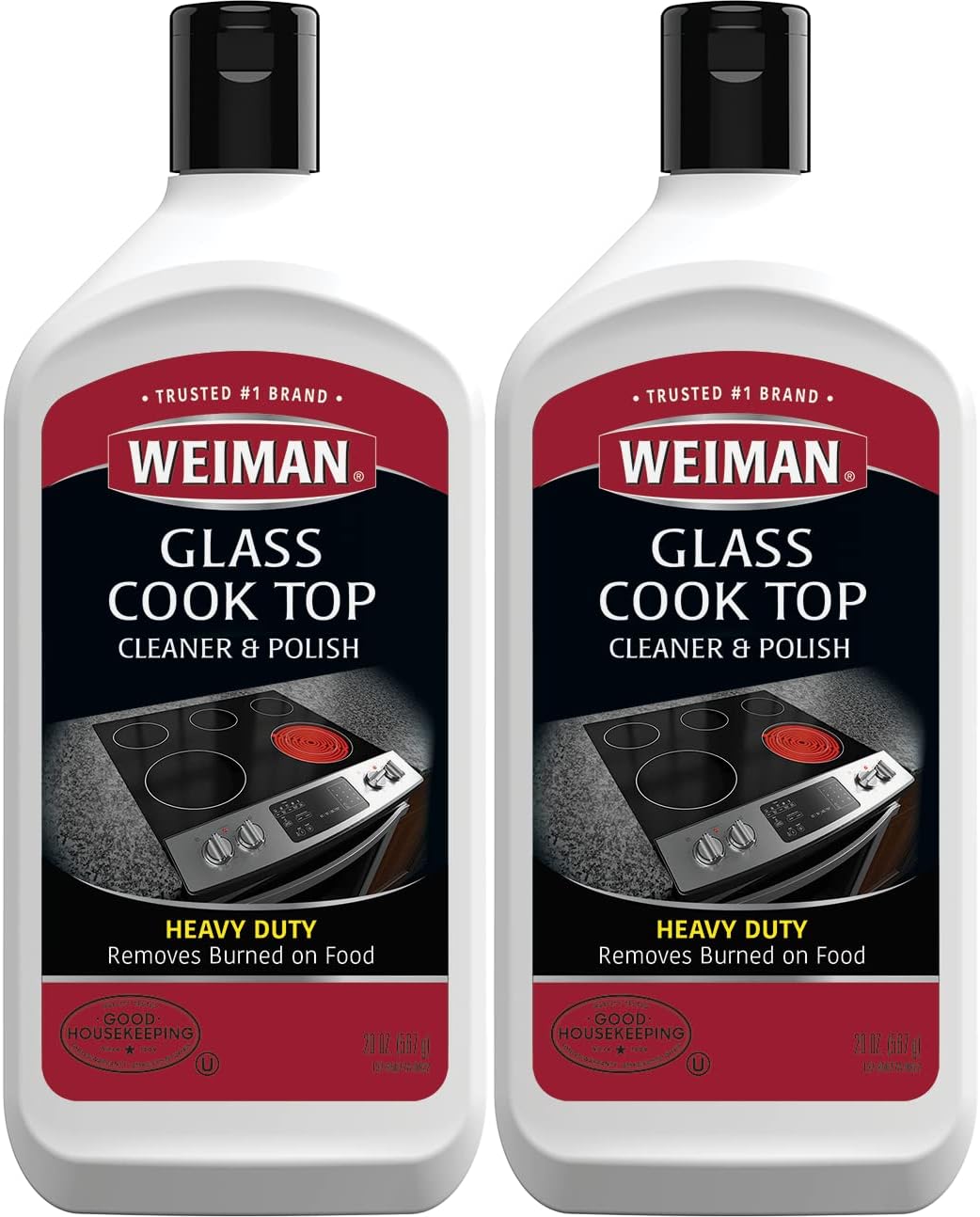 Weiman Glass Cook Top Heavy Duty Cleaner and Polish, 20 Ounce (Pack of ...