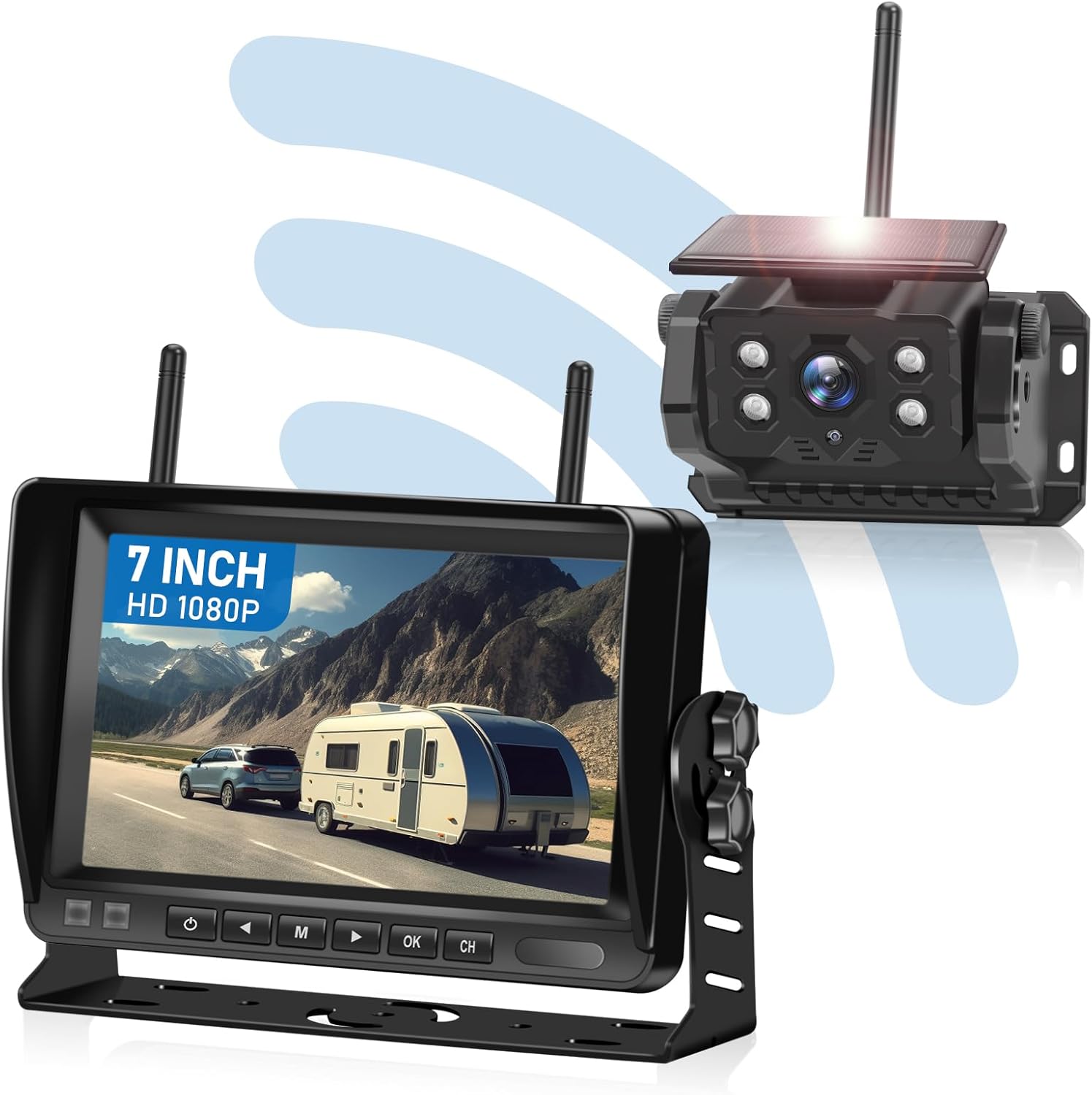 Amazon.com: Magnetic Solar Wireless Backup Camera, 1080P HD Waterproof ...