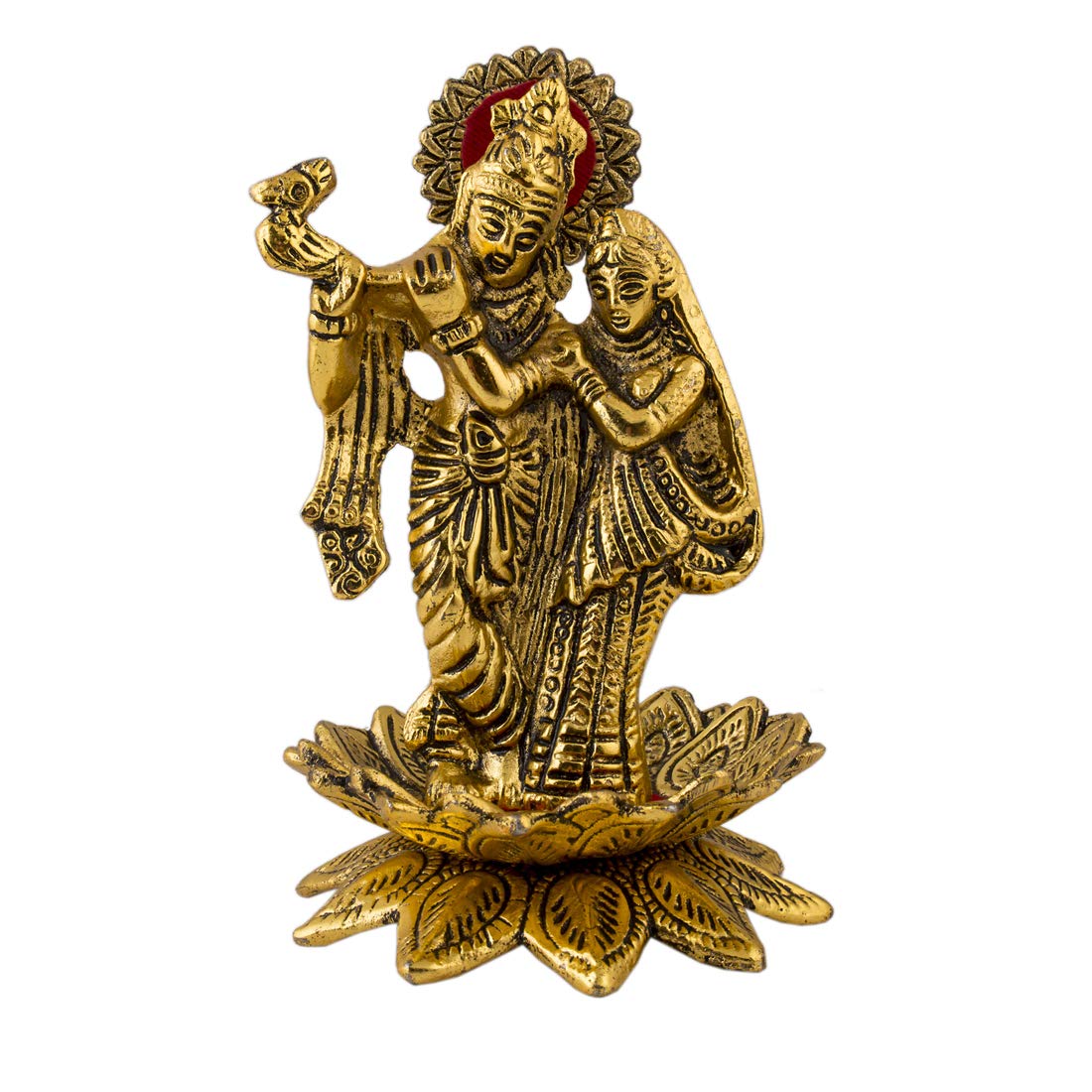 Buy Metal Kala Handicraft Metal Aluminium Lord Radha Krishna Idol Murti ...