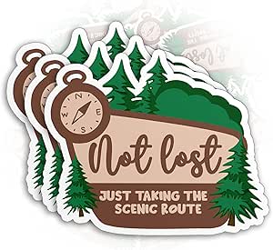 Amazon.com: Not Lost Just Taking The Scenic Route Sticker Outdoorsmen ...