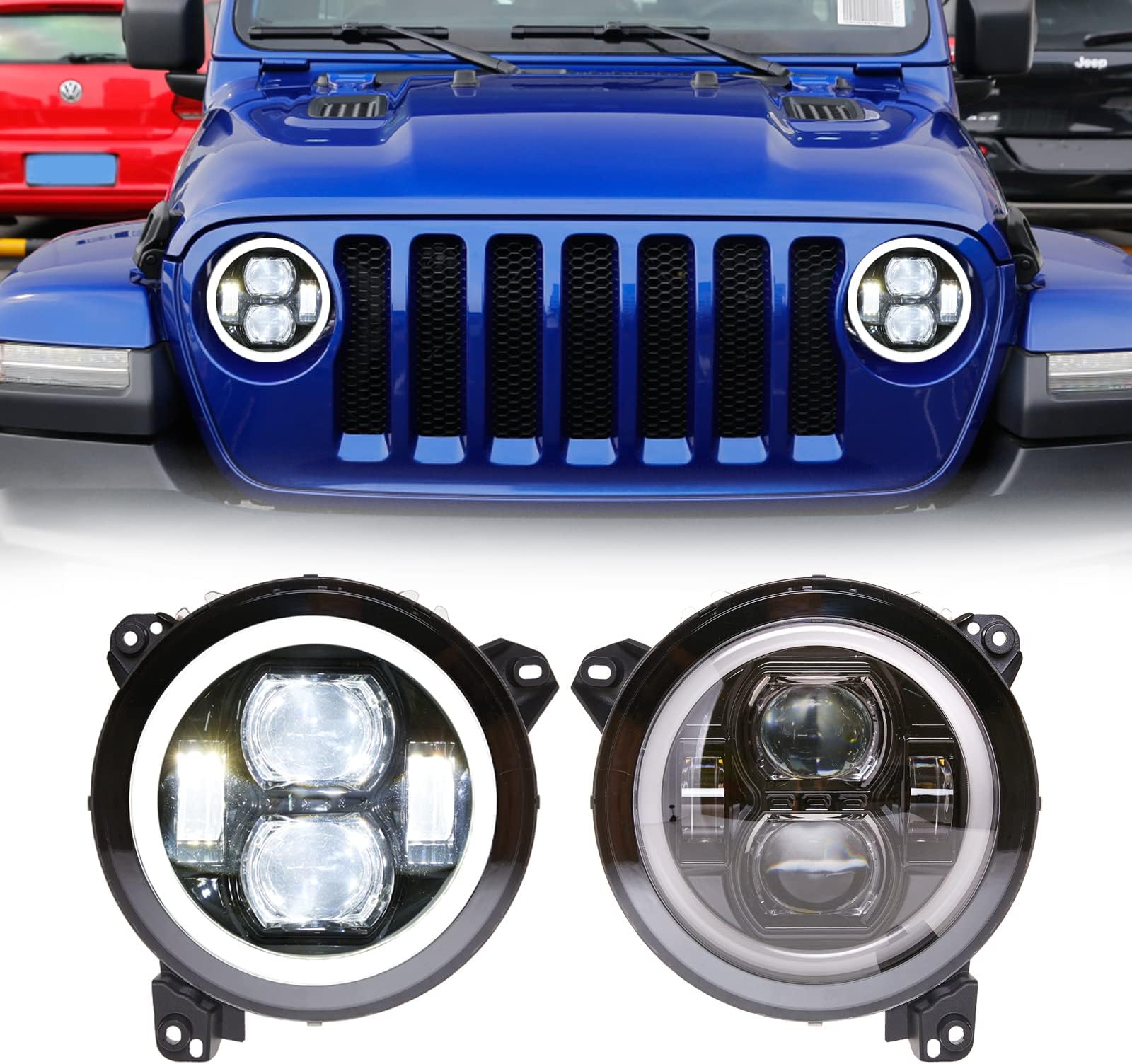 Tykick Wrangler JL 9 Inch LED Headlights Round for Jeep Wrangler JL ...