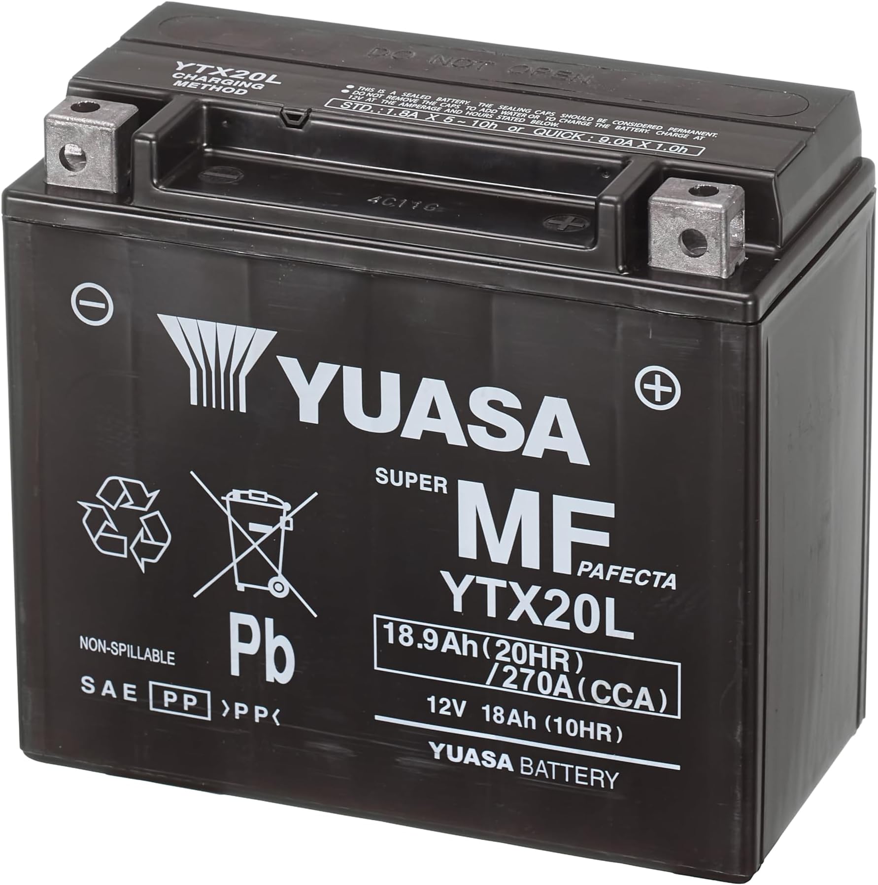 Yuasa YT7B 12V 110 CCA wartungsfreie AGM VRLA Motorradbatterie : Amazon ...