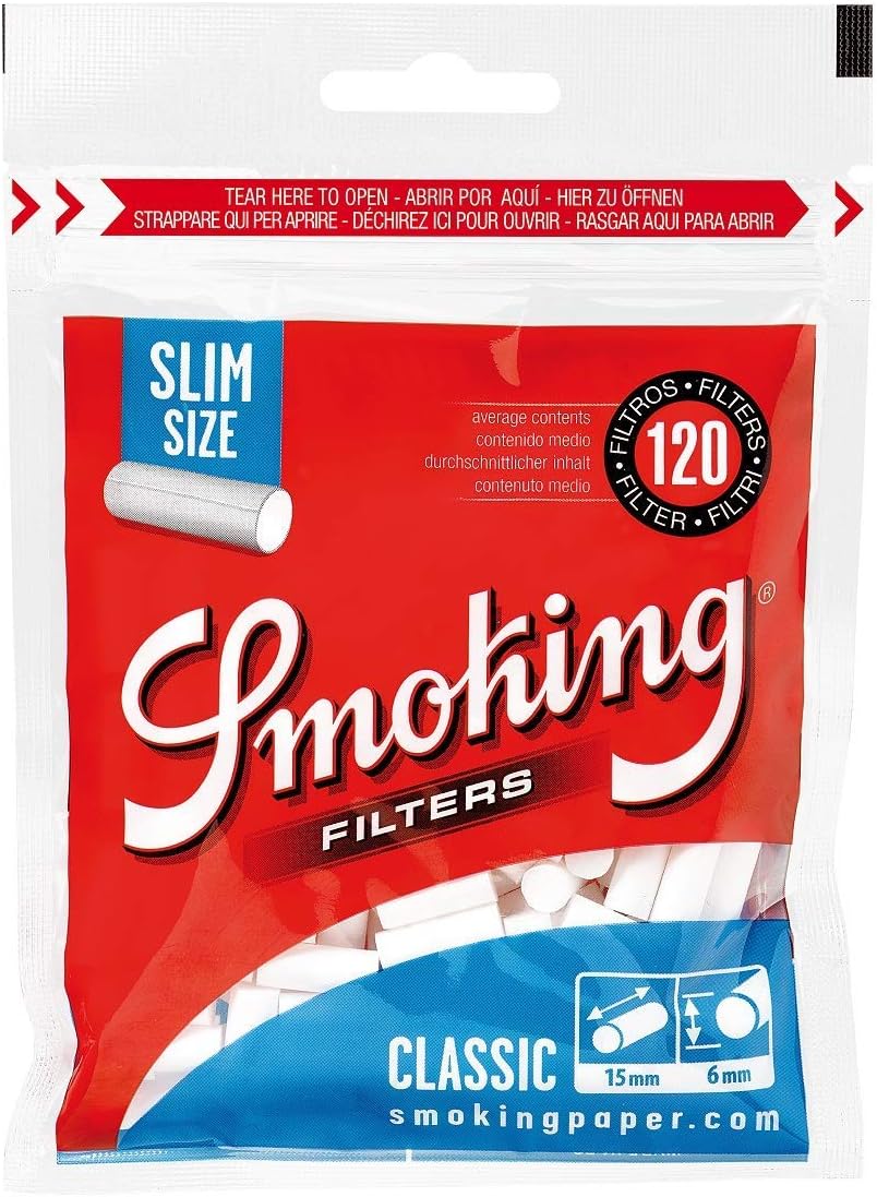 Buy Smoking Classic Slim Long Filters 120(Pack of 3 Pouches) 22mm*6mm ...