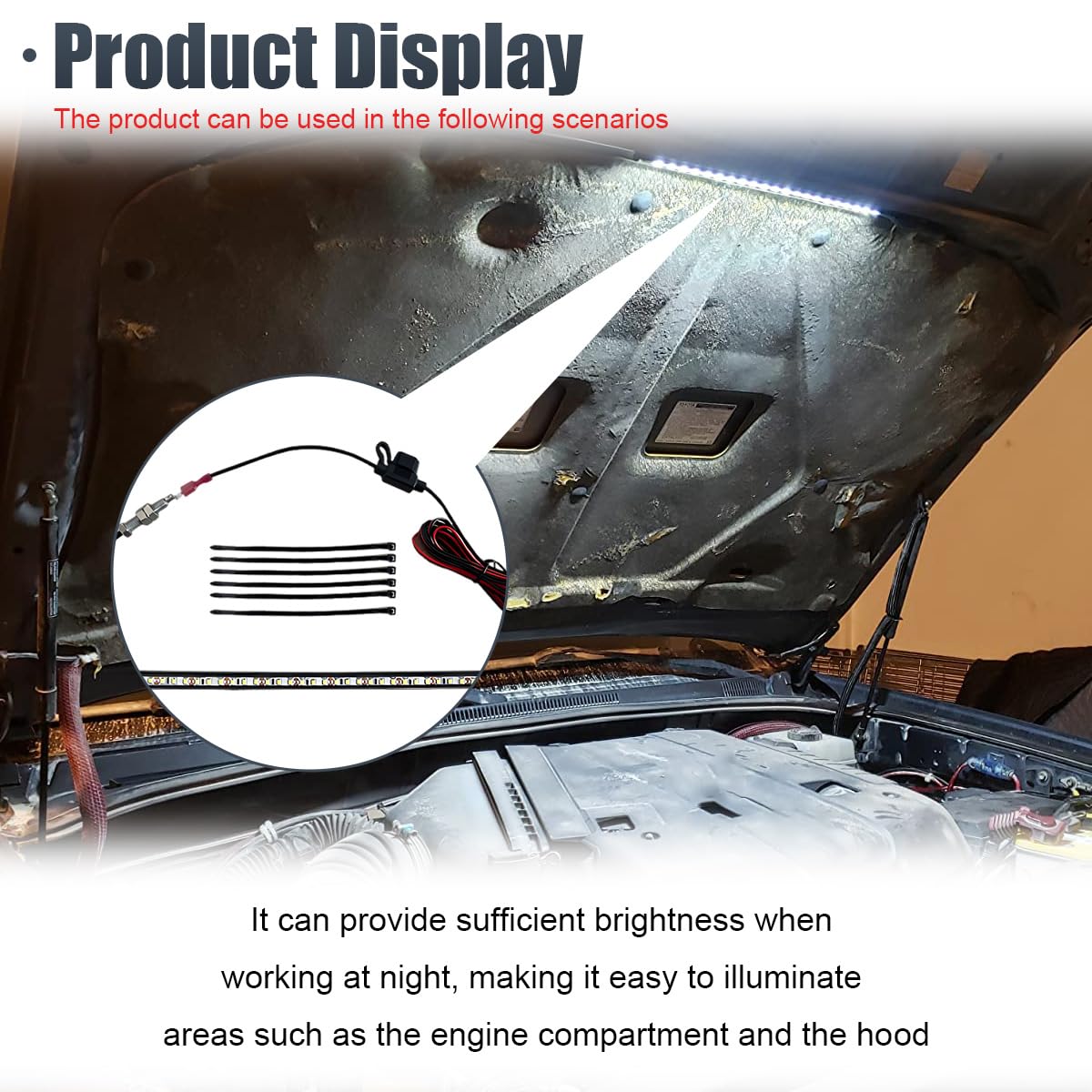 Snapklik.com : UHANBUT Car Under Hood LED Light Kit, 12V Waterproof Car ...