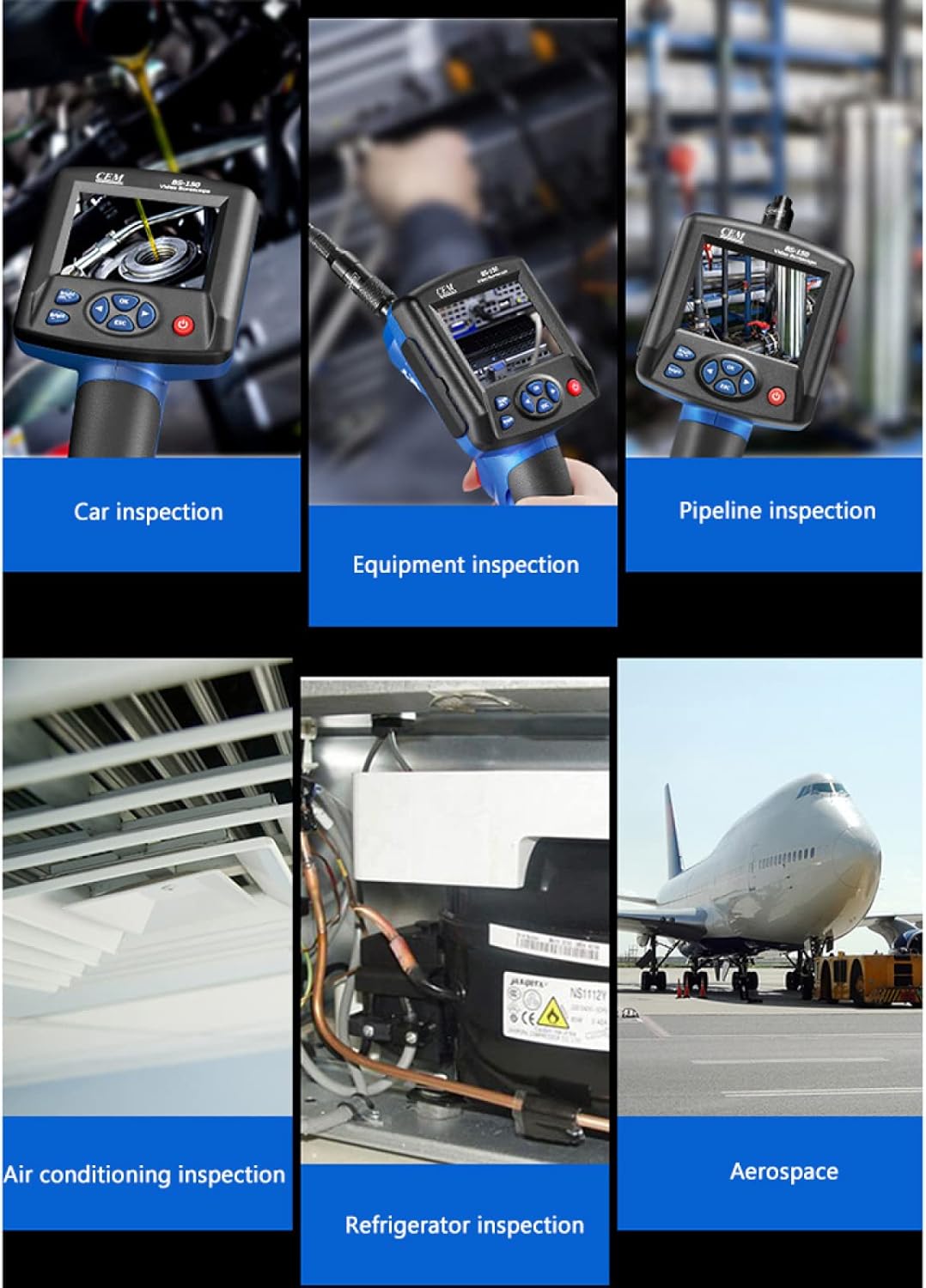 LZTET Industrial Endoscope High-Resolution Video Endoscope with Joint ...