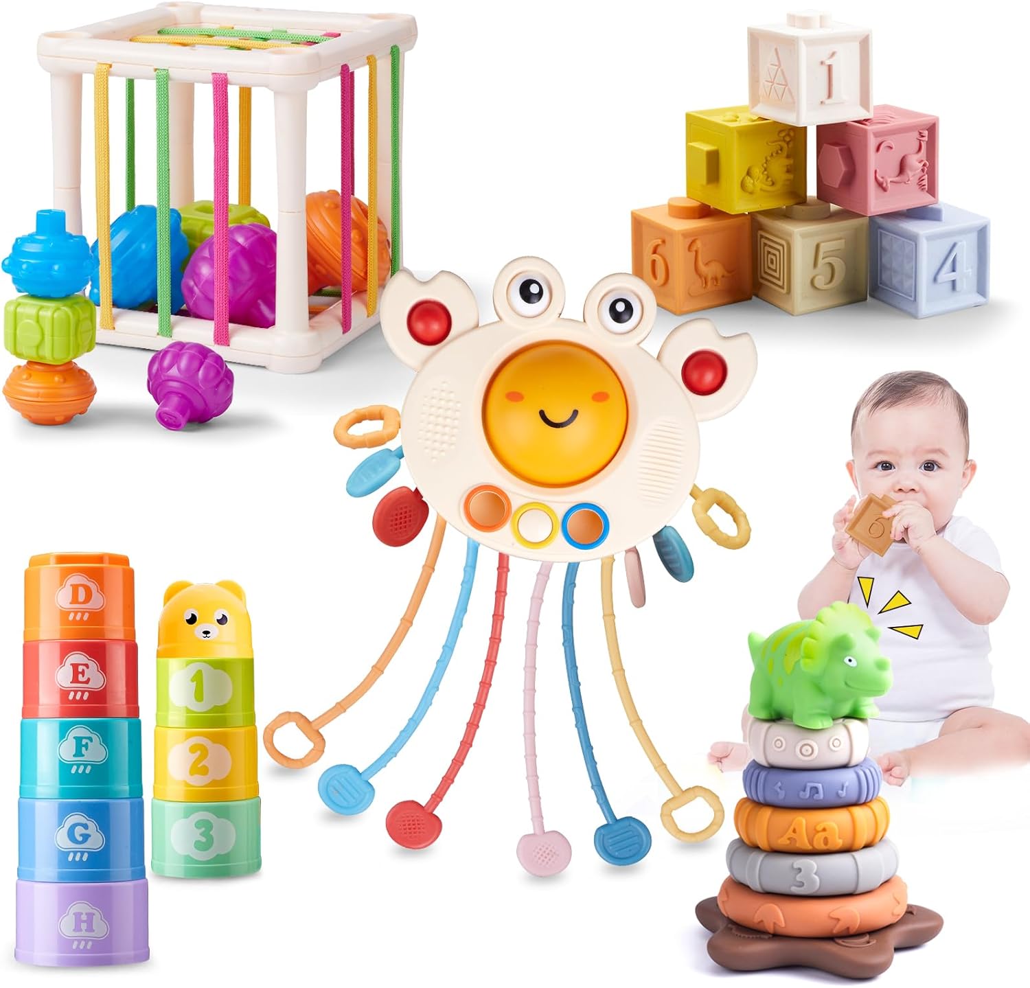 Amazon.com: Montessori Toys for Babies 6-12 Months, Baby Toys 6 to 12 ...