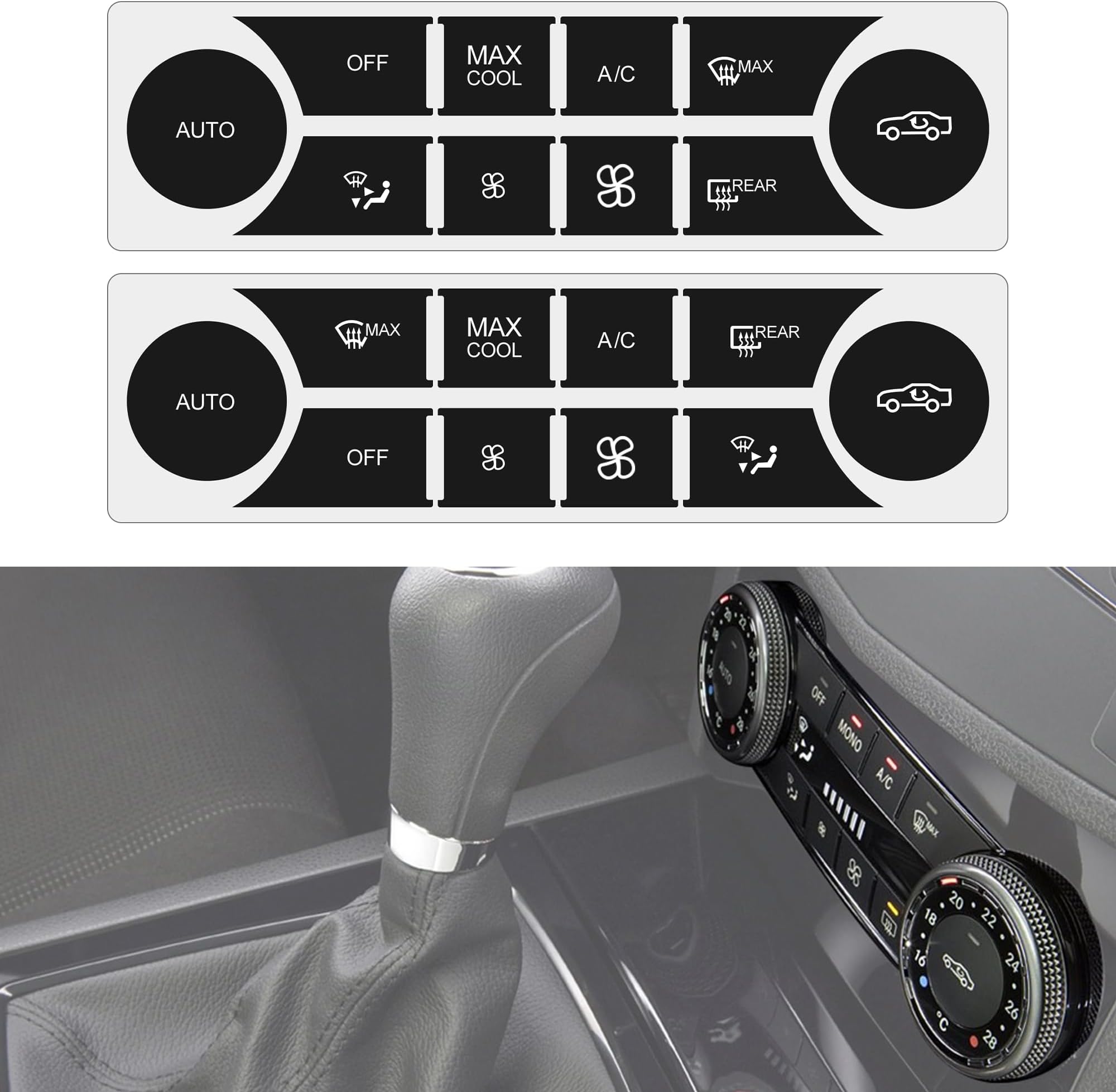 Amazon.com - 2 Packs Car AC Button Stickers Fit for 2008-2014 Mercedes ...