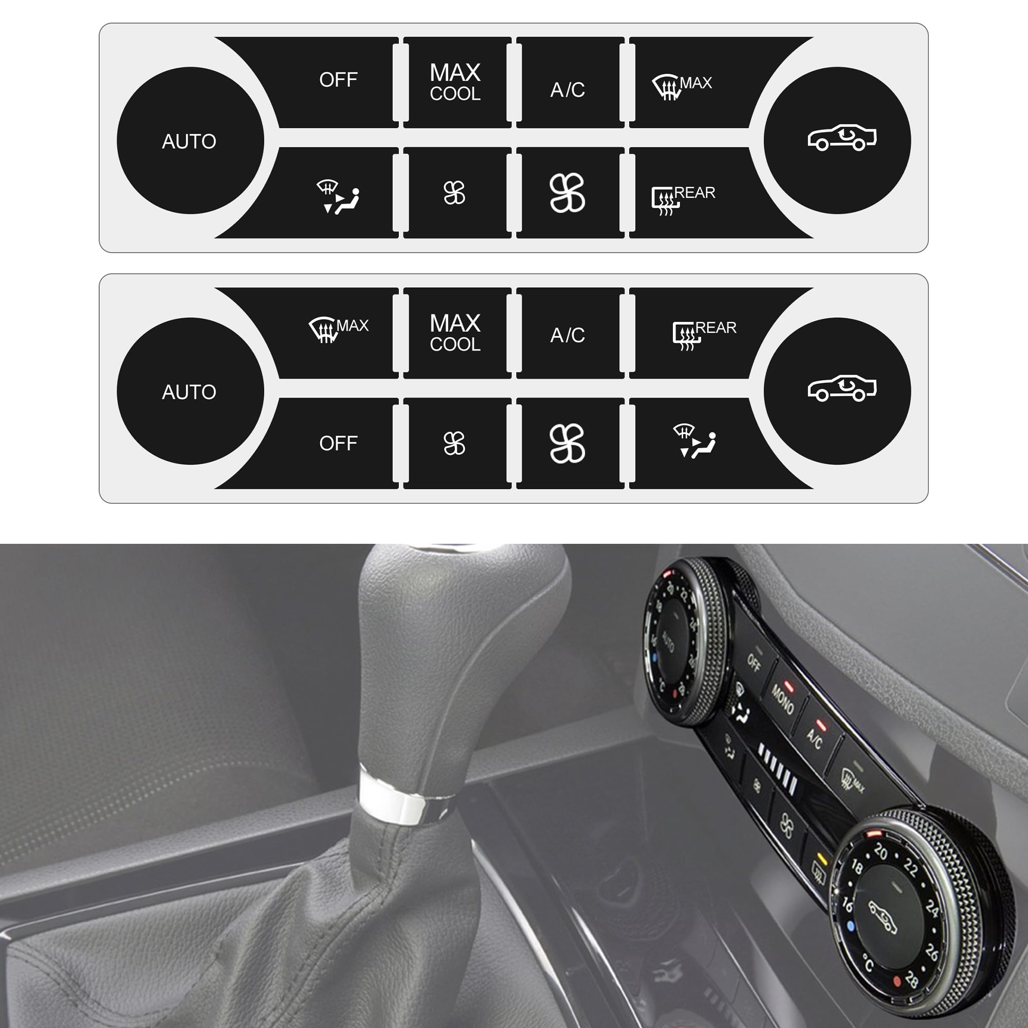 Amazon.com - 2 Packs Car AC Button Stickers Fit for 2008-2014 Mercedes ...