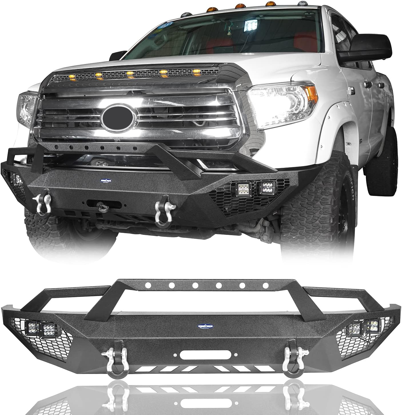 Amazon.com: Hooke Road Tundra Front Bumper Steel Winch Bumper for ...