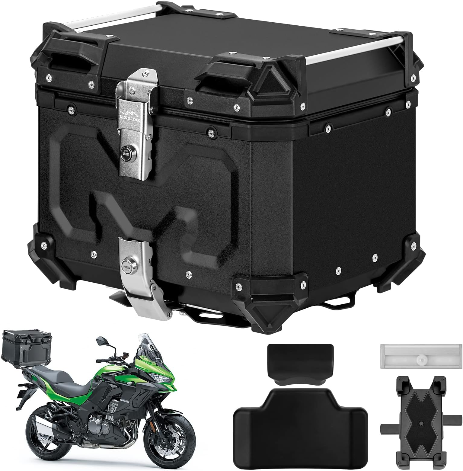 Amazon.com: SUNPIE Motorcycle Top Box, 45L Waterproof Motorcycle Top ...