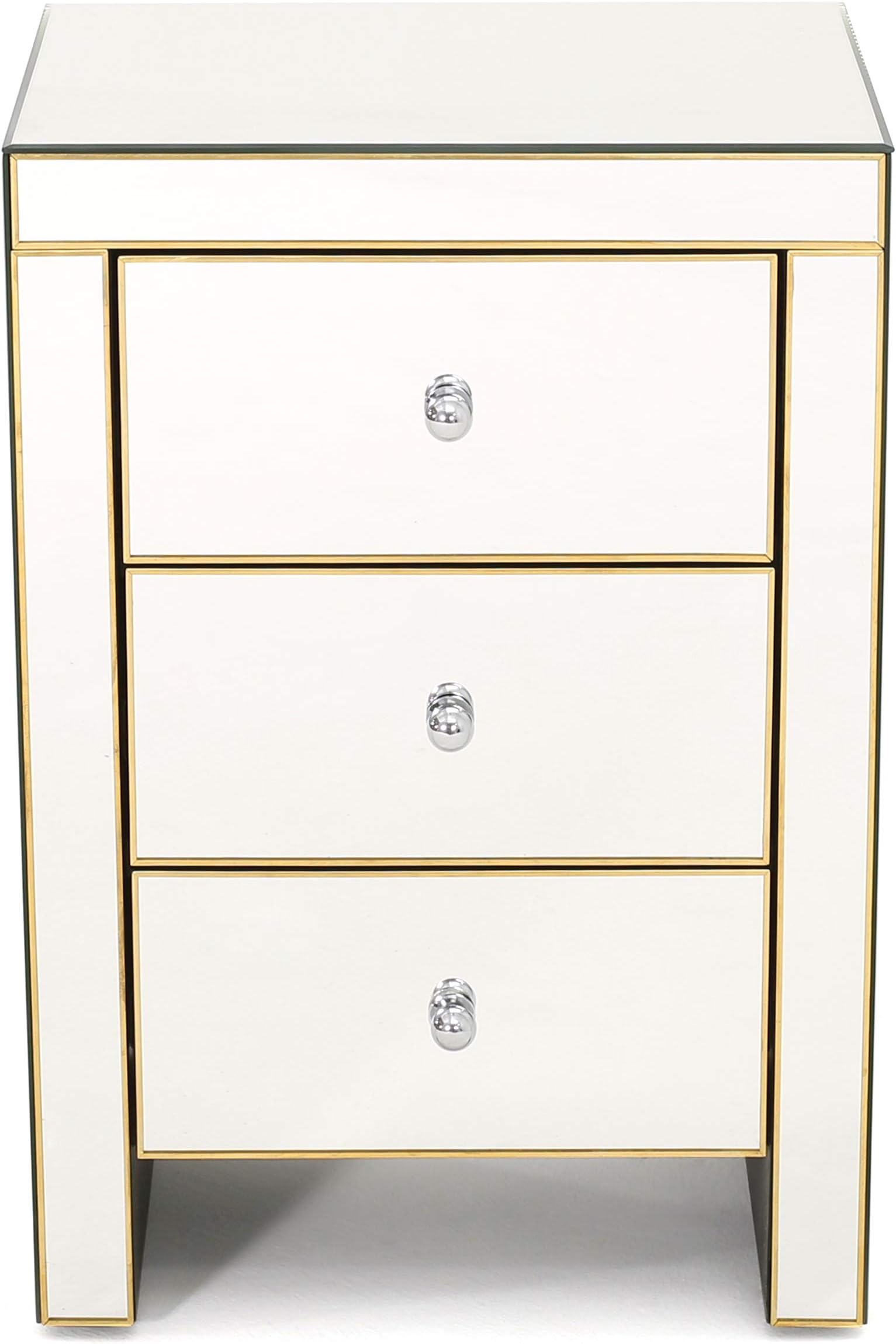 Amazon.com: Christopher Knight Home Lenorr Mirrored 3-Drawer Side Table ...