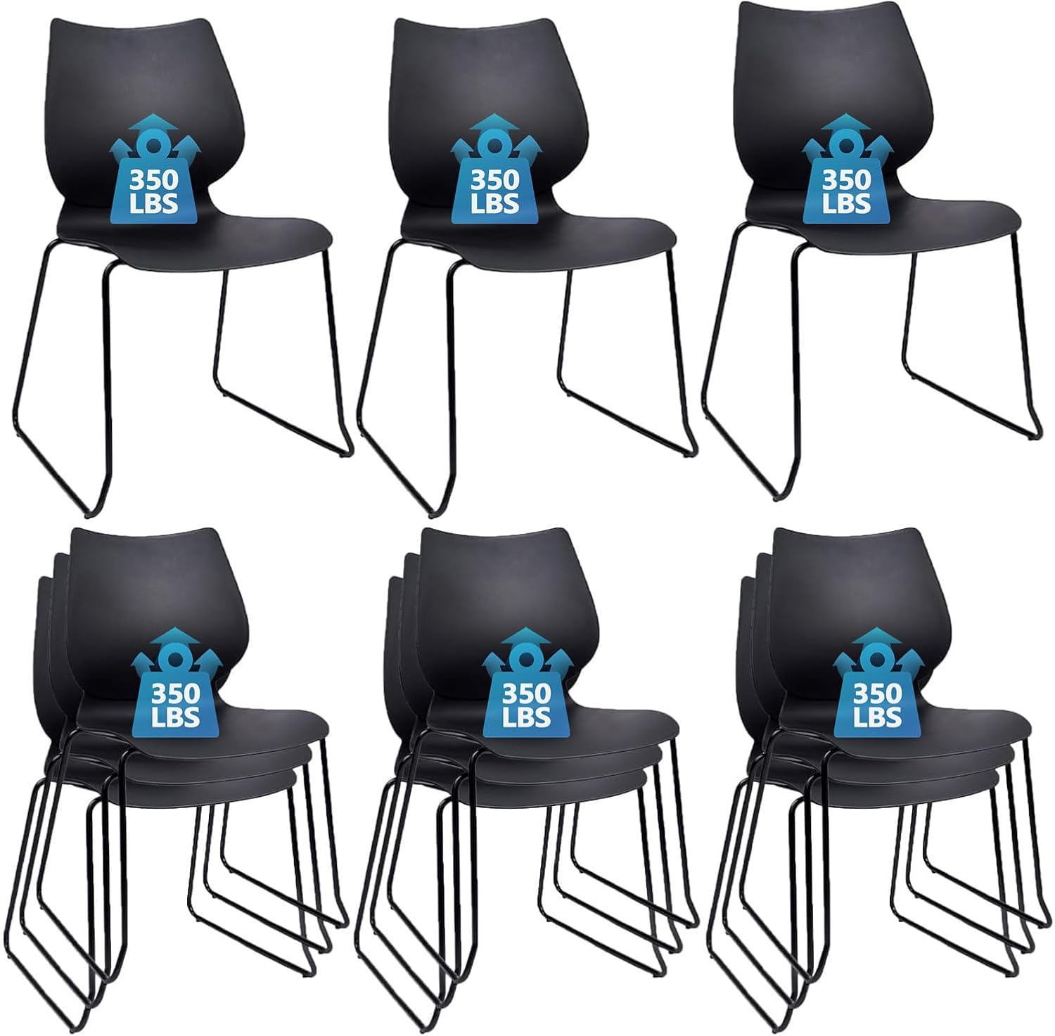 Amazon.com: KLASIKA Stackable Waiting Room Chair, Stacking Office Chair ...