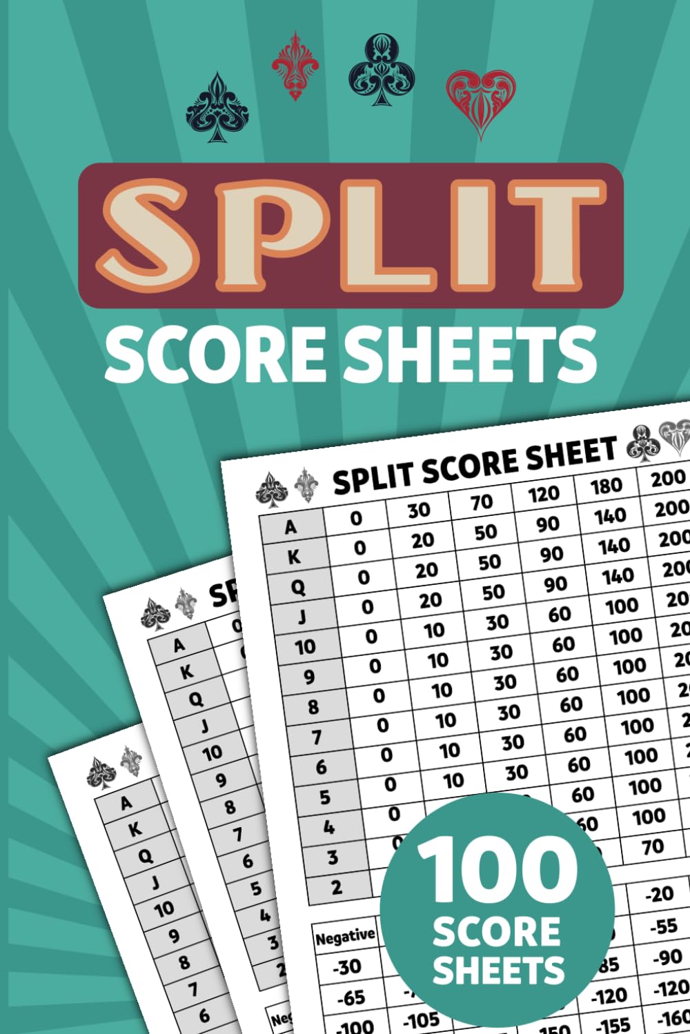 Split Score Sheets: 100 Large Scoresheets to Record Your Games, Size (6 ...