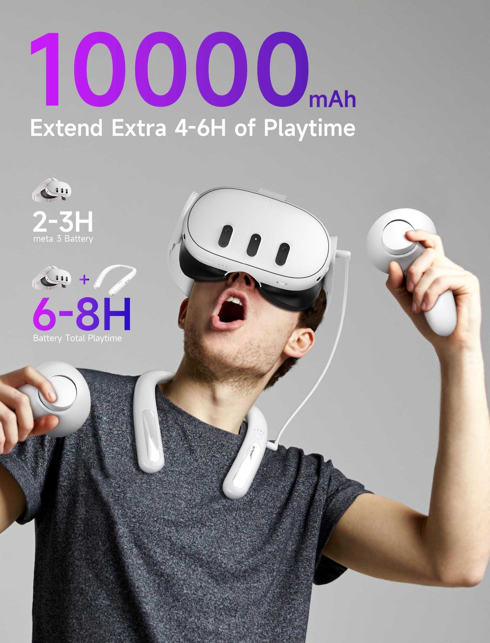 Snapklik.com : JSAUX Battery Pack For Oculus Quest 3, 10000mAh PD Fast ...